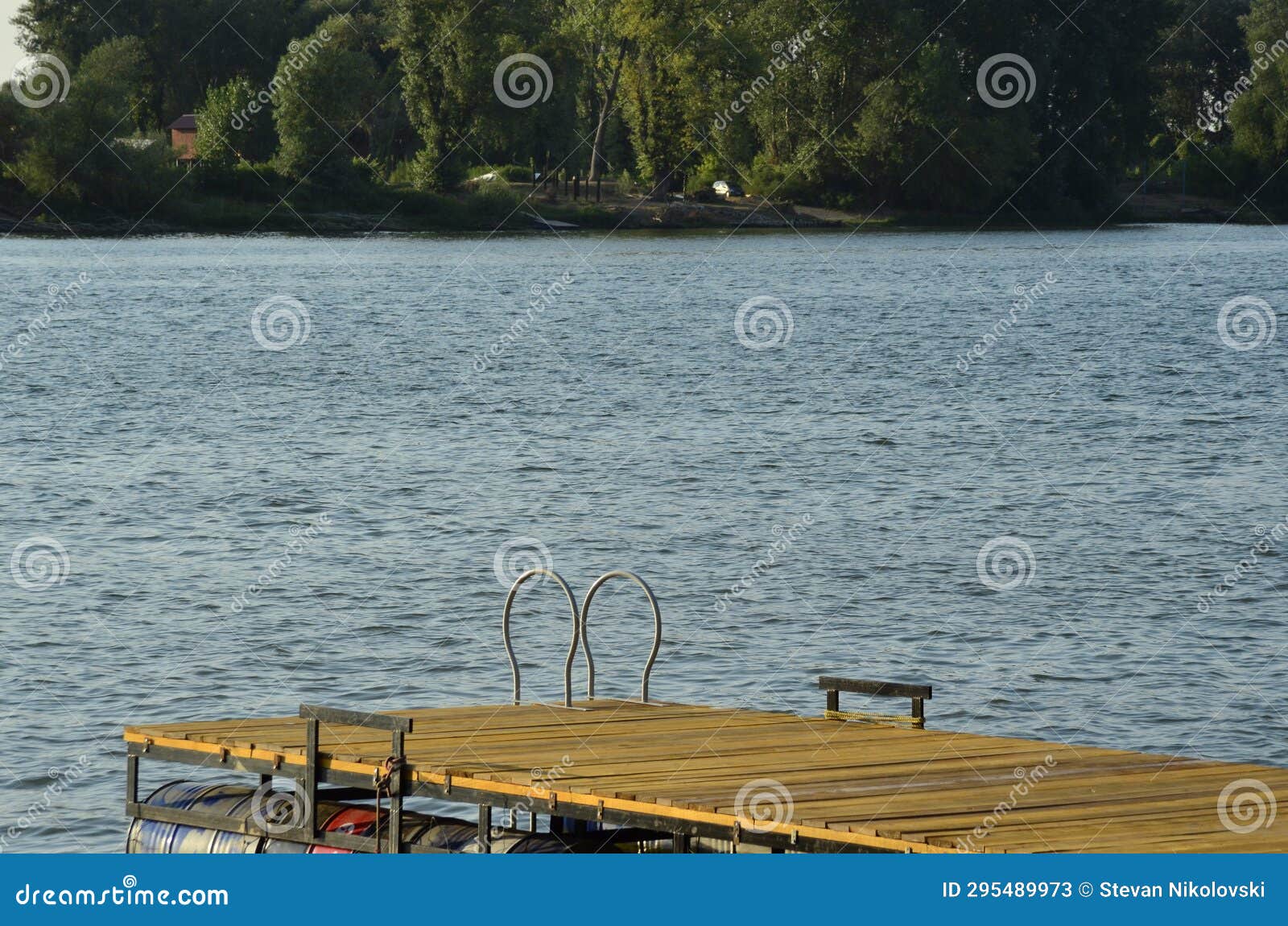 A Small Floating Pier with Stairs on the River Stock Image - Image of ...
