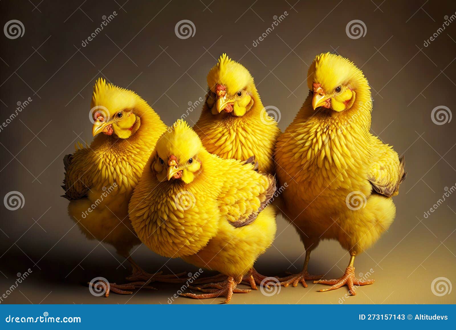 Small Flock of Yellow Fluffy Chicks Gathered Together Stock ...