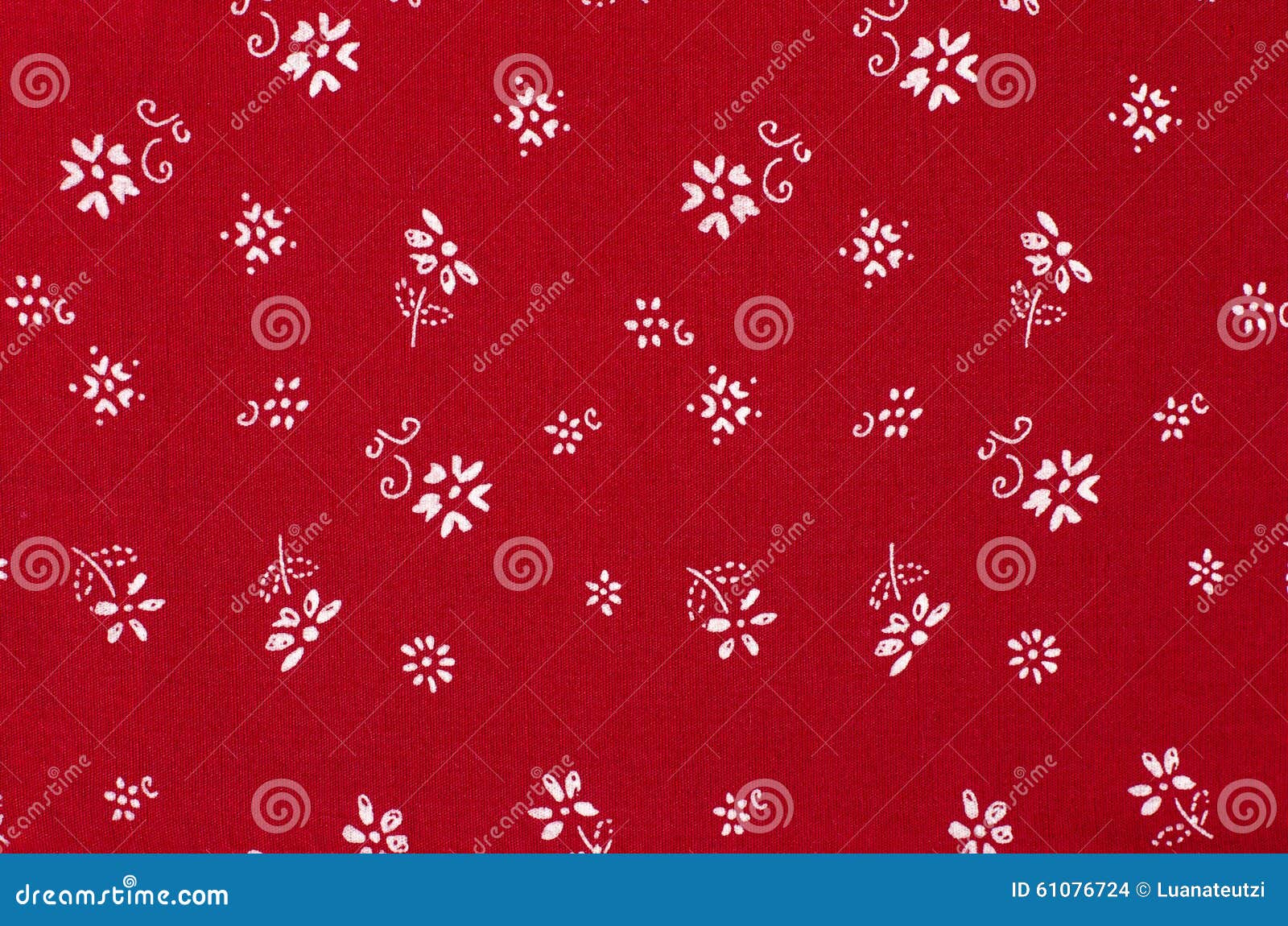 Small Floral Pattern on Red Fabric. Stock Photo - Image of apparel ...