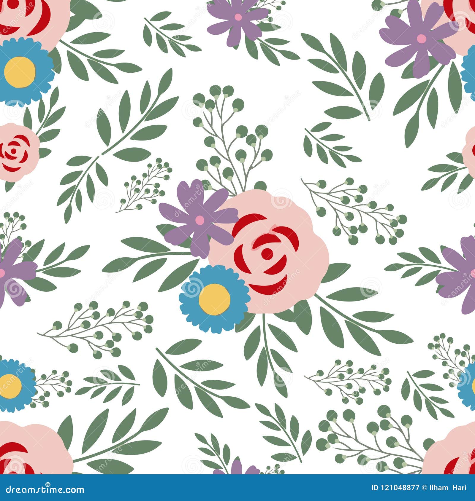 Seamless Small Floral Pattern in Stock Illustration - Illustration of ...