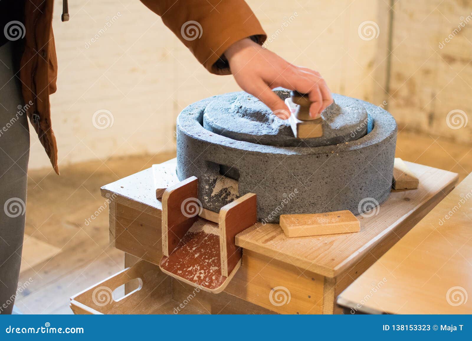 Small Flour Mill in a Windmill Made Out of Stone with a Hand Stock ...