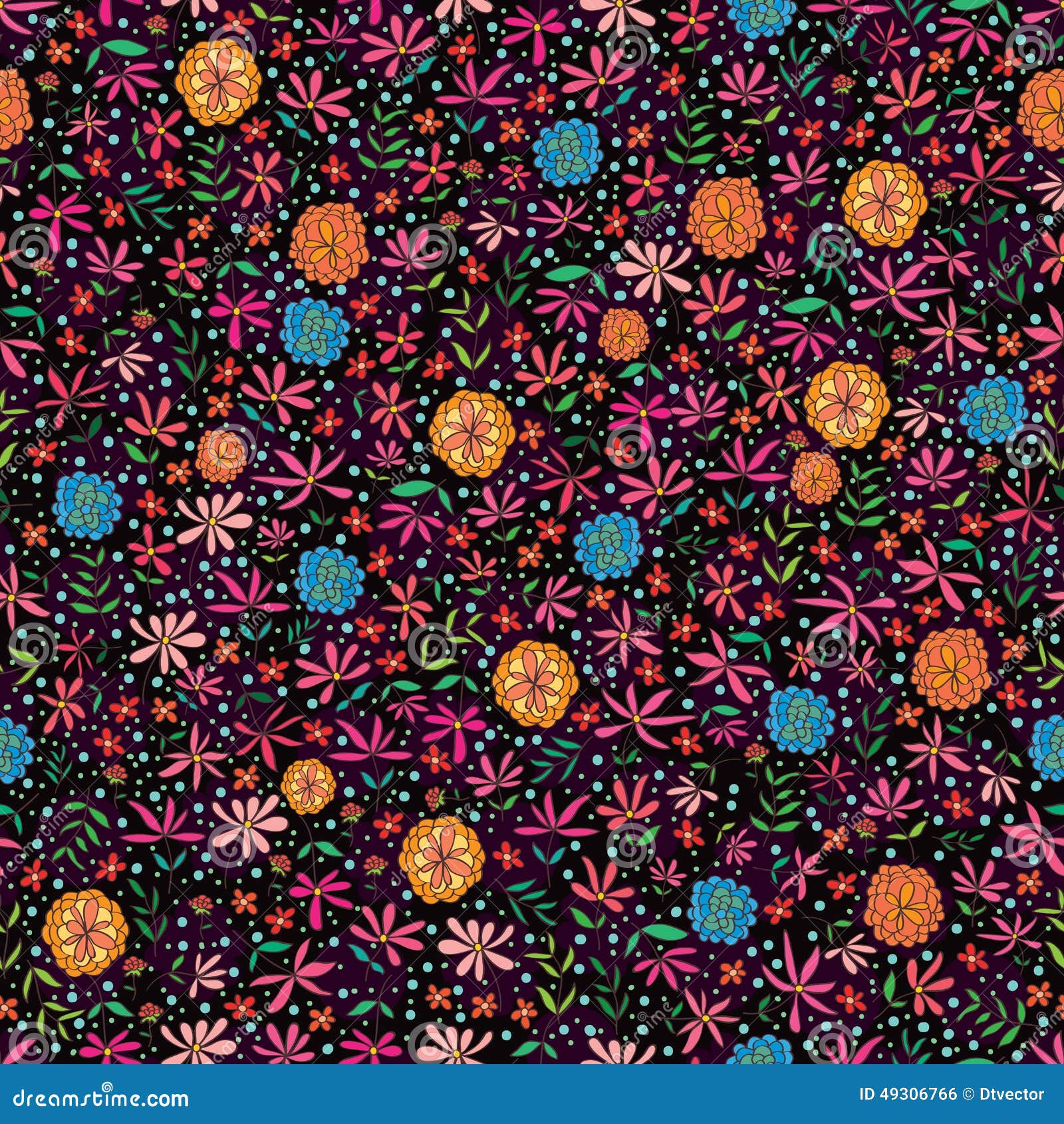 Small Flower Batik Seamless Pattern Stock Vector - Illustration of ...