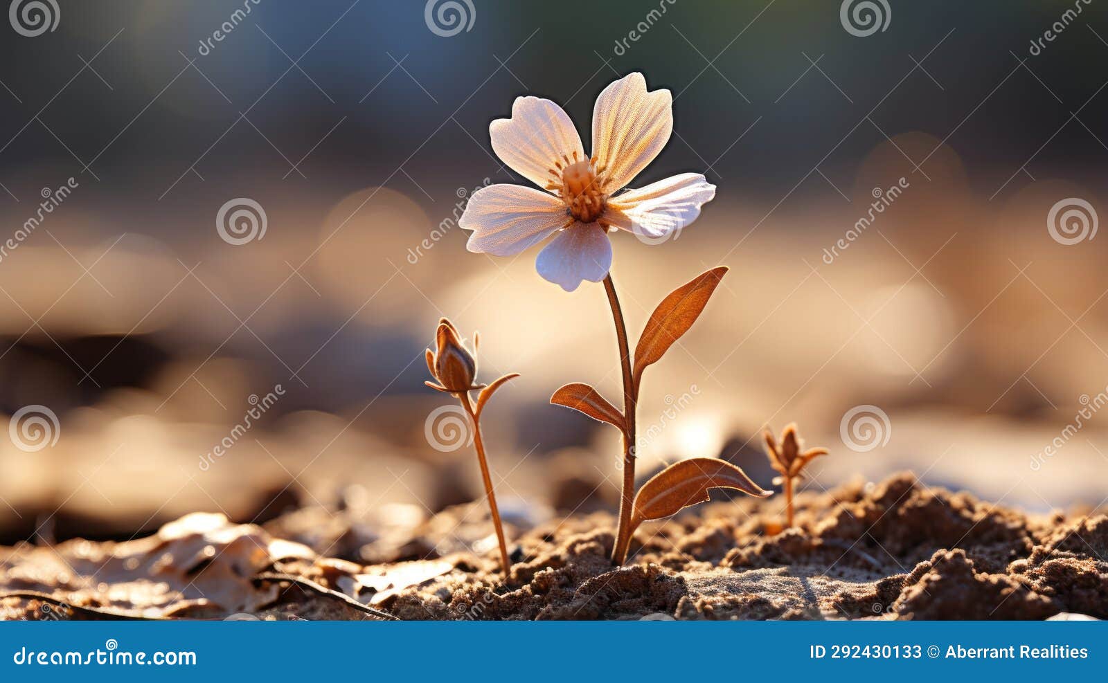 A Small Flower is Growing Out of the Ground Stock Illustration ...