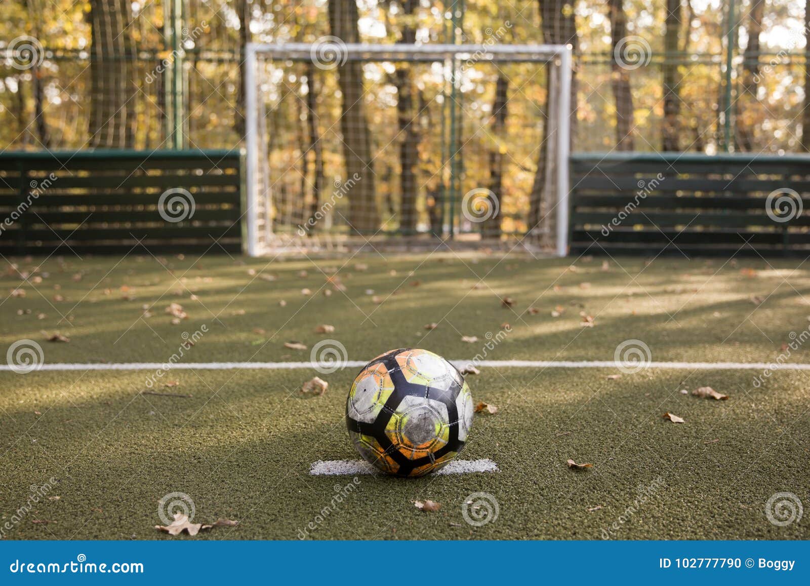 Small football field stock photo. Image of city, match - 102777790