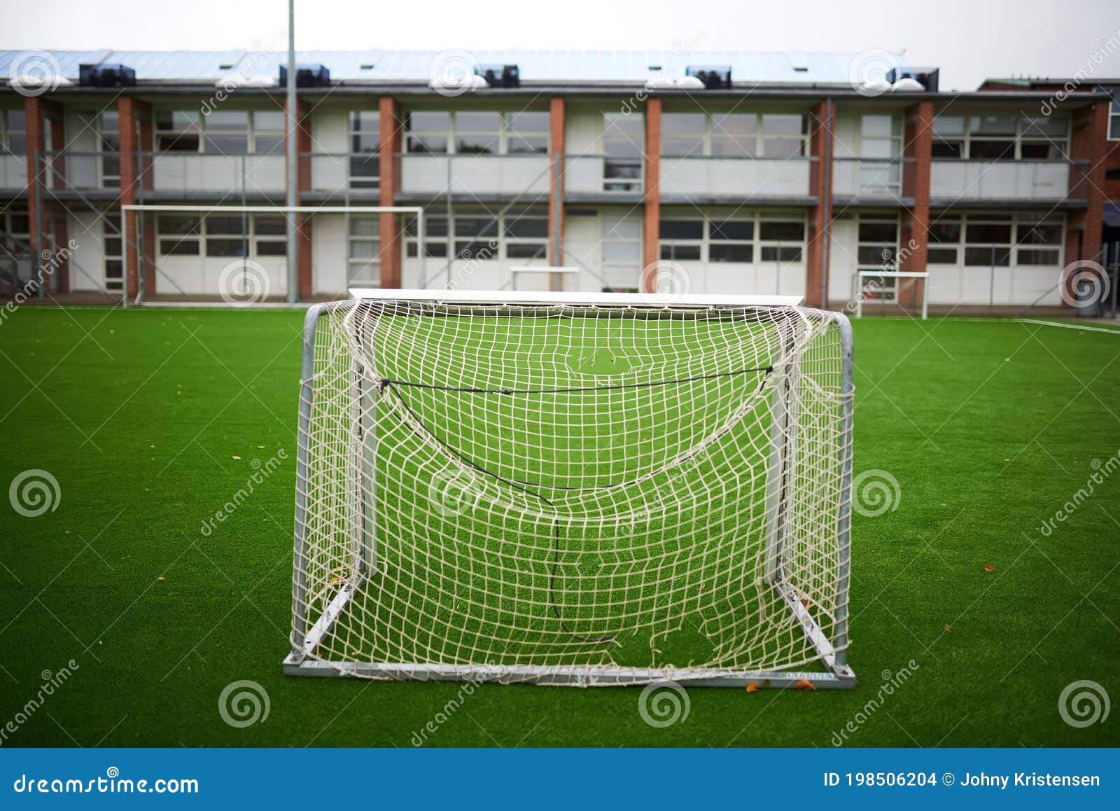 Small Football Net on a Empty Flied Stock Photo - Image of girls, empty ...