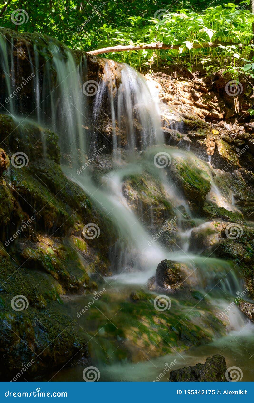 Small Forest Waterfall on a Sunny Day Stock Image - Image of river ...