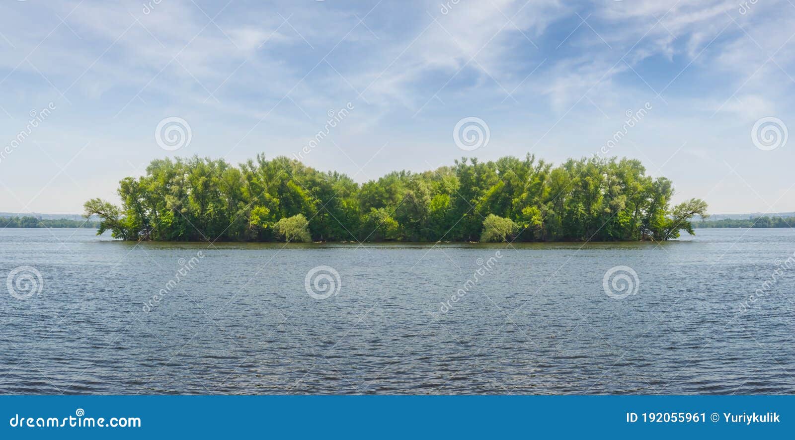 Small Foresty Island on a Big Lake Stock Image - Image of scene, summer ...