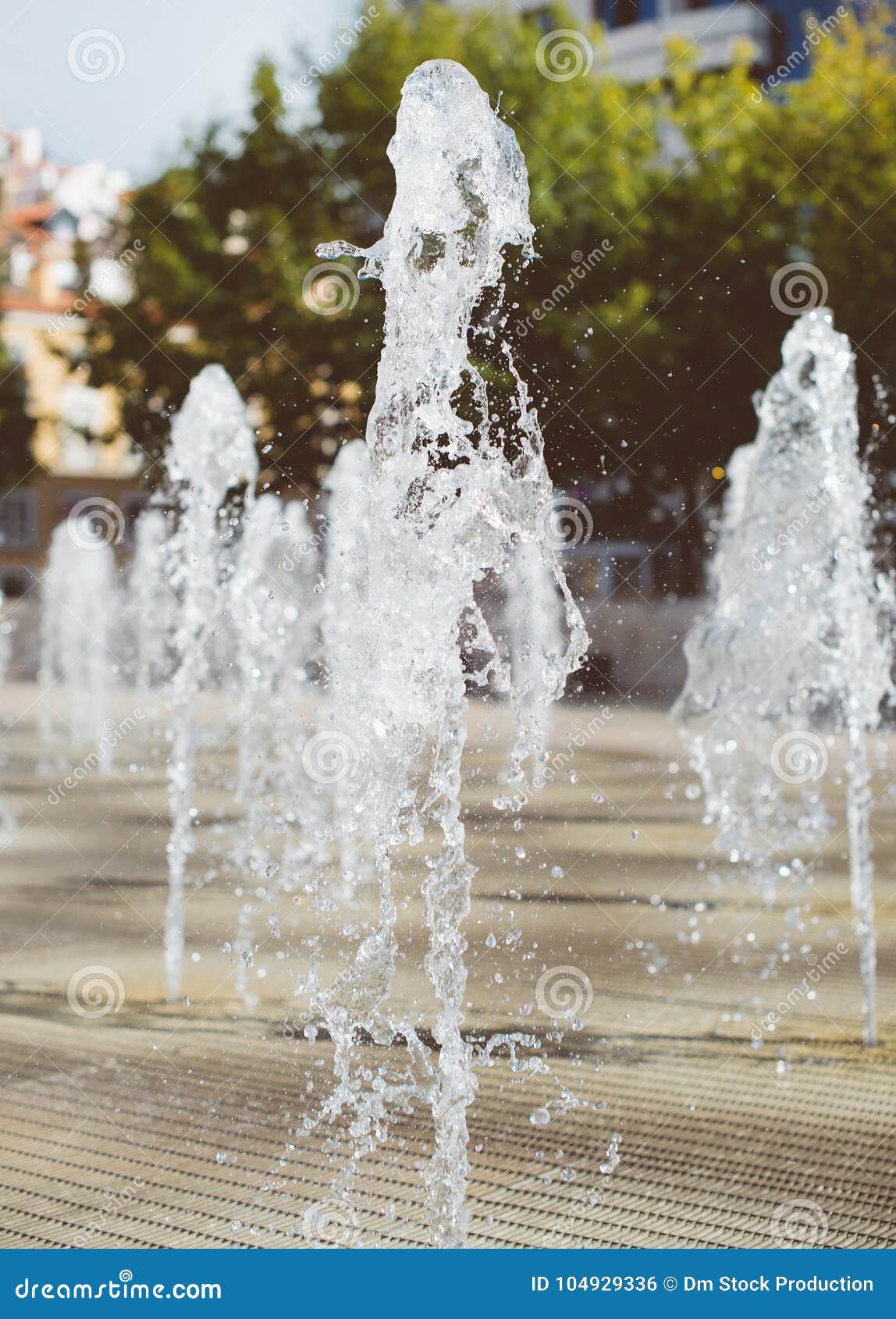 Small fountains. stock photo. Image of motion, splashing - 104929336