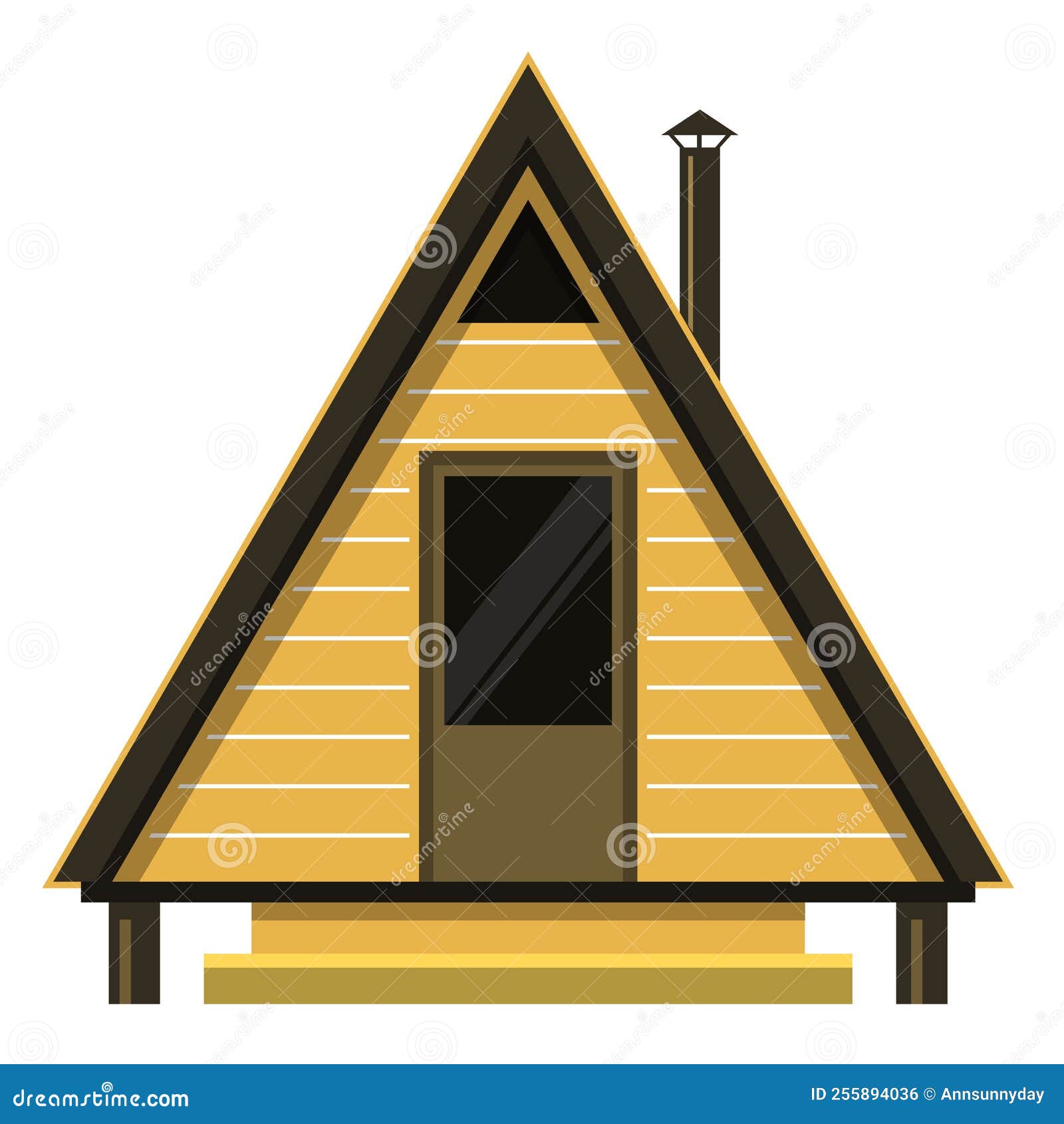Small a-frame House, Shelter Cabin, Front View, Vector Stock Vector ...