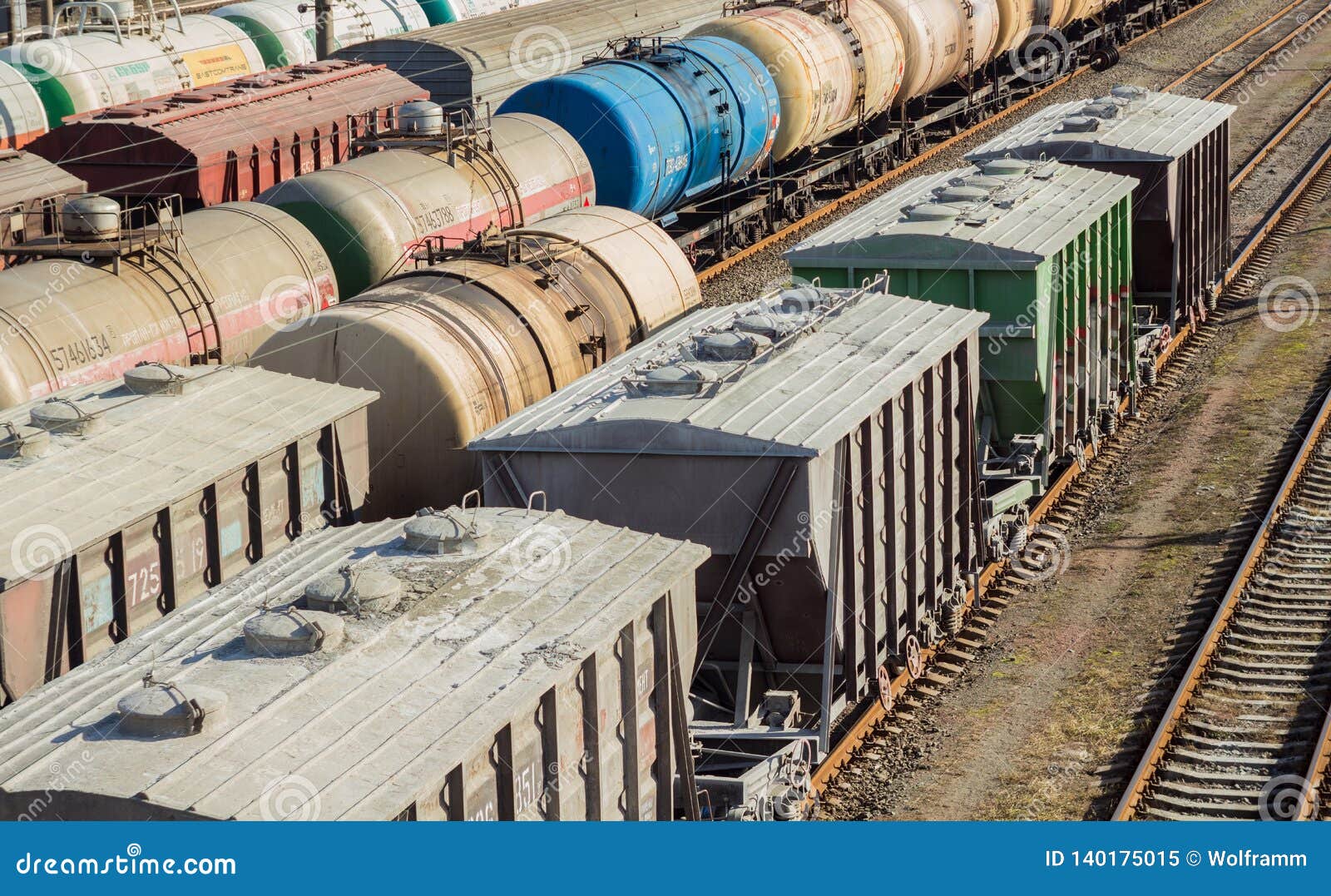 Small Freight Train Station Stock Image - Image of business, industrial ...