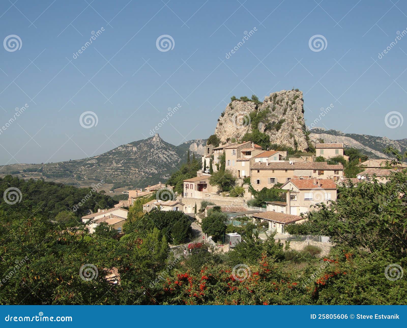 Small French Hillside Village Stock Photo - Image of france ...