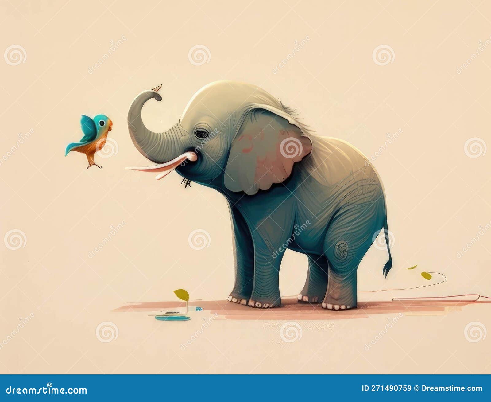 A Small Friendly Elephant Waves Hello with Its Trunk To a Pair of ...