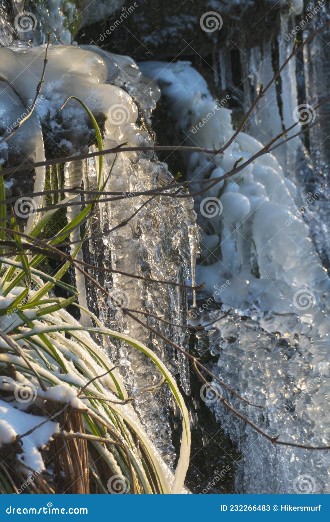Small Frozen Waterfall at Favorite Castle in Winter Stock Image - Image ...