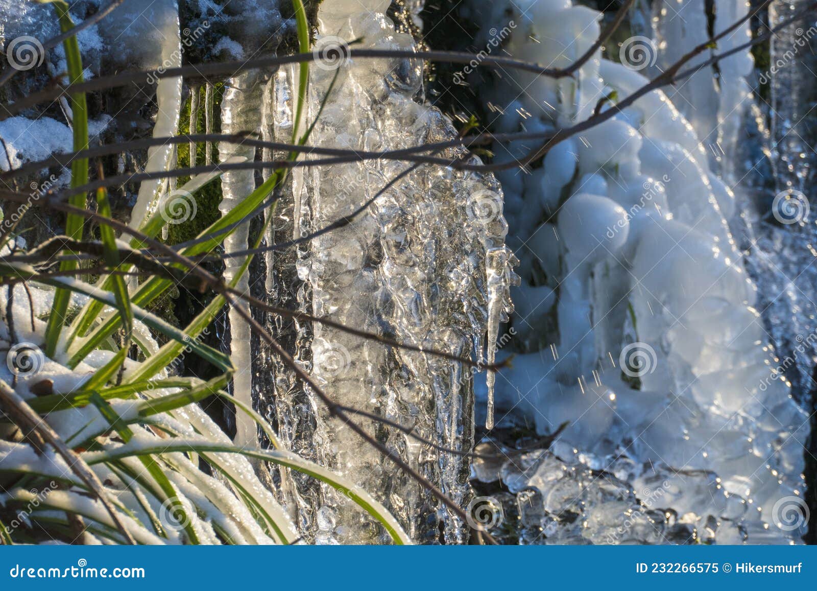 Small Frozen Waterfall at Favorite Castle in Winter Stock Image - Image ...