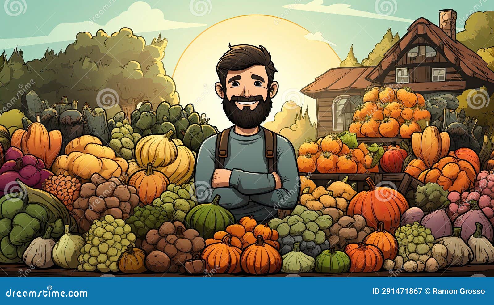 Small Fruit and Vegetable Store in Comic or Cartoon Style for ...