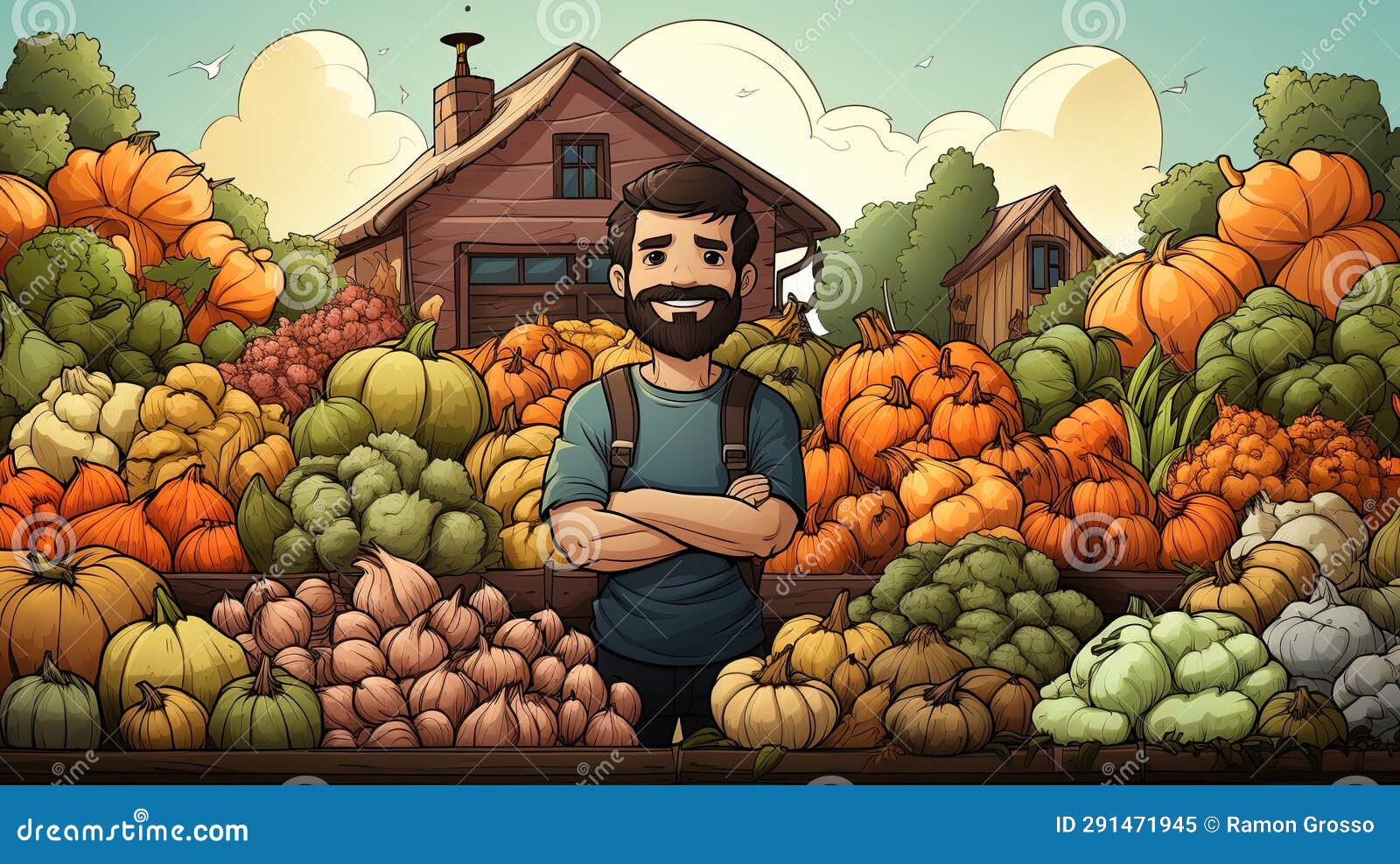 Small Fruit and Vegetable Store in Comic or Cartoon Style for ...