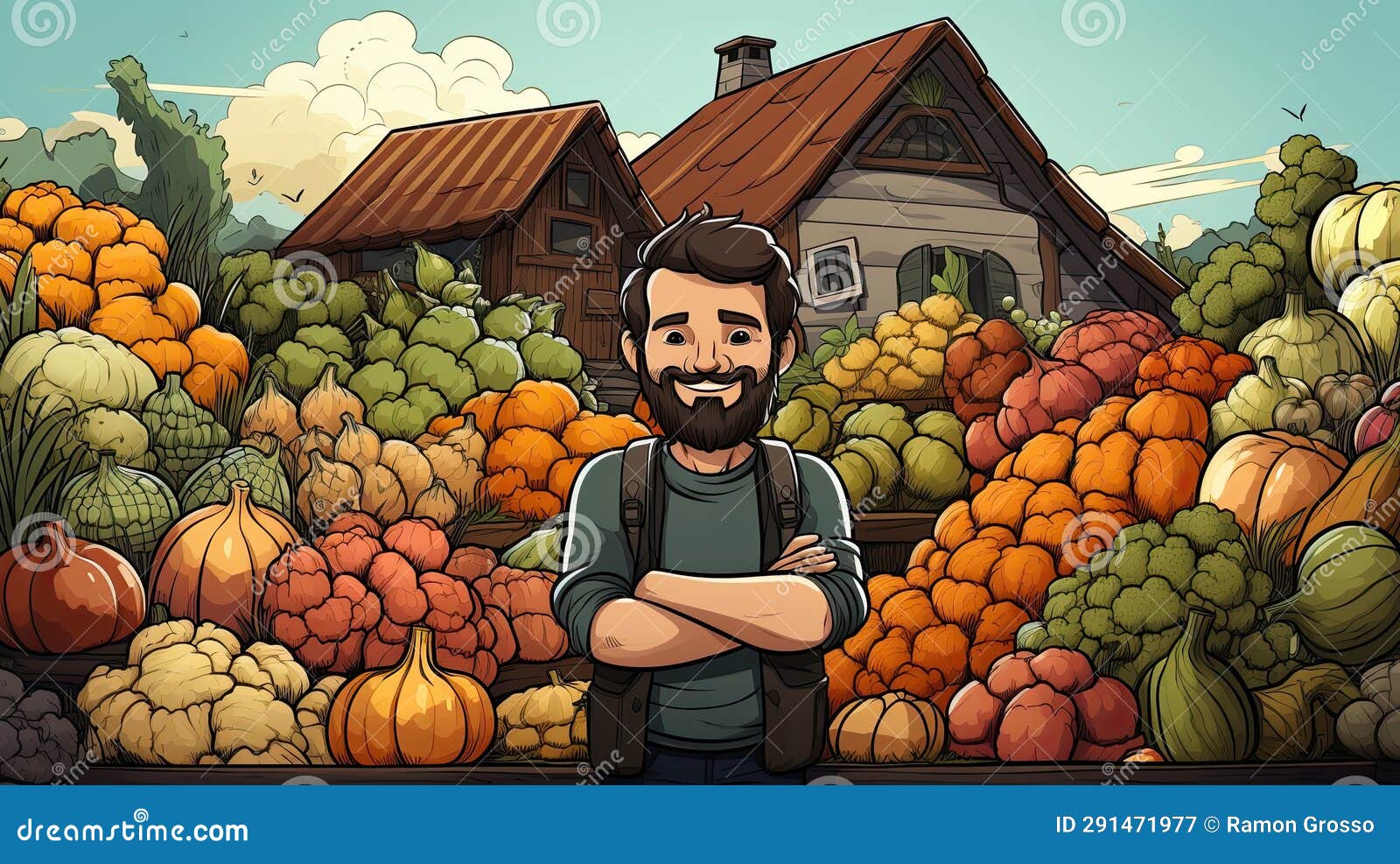 Small Fruit and Vegetable Store in Comic or Cartoon Style for ...