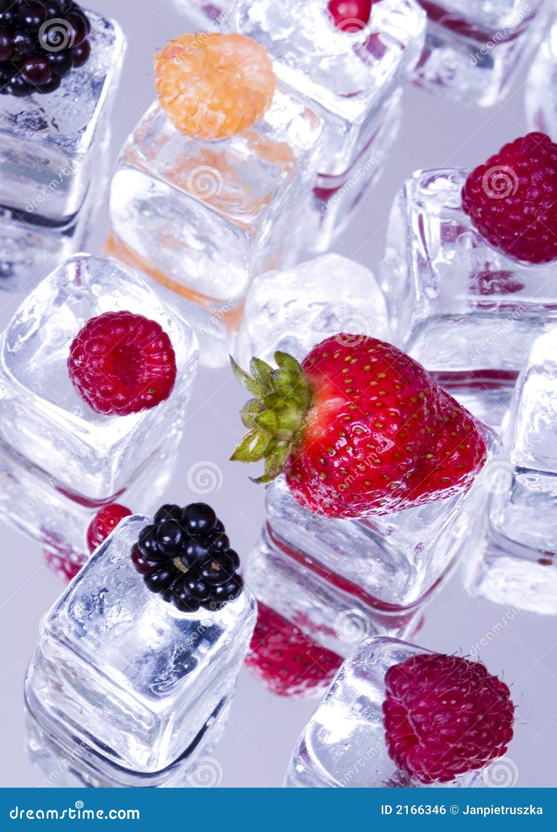 Small Fruits among Ice Cubes Stock Photo - Image of slim, colour: 2166346