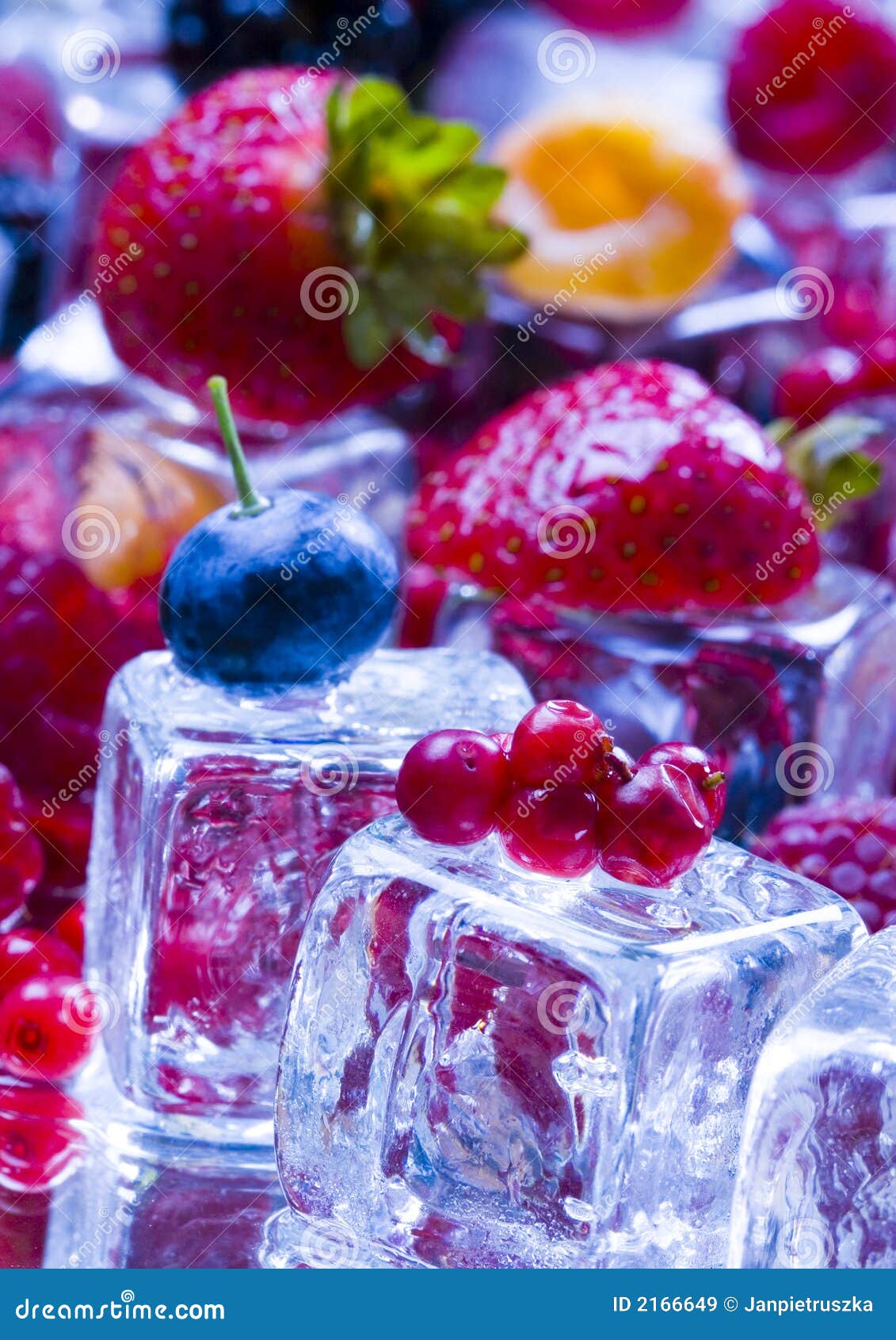 Small Fruits among Ice Cubes Stock Image - Image of healthy, colour ...