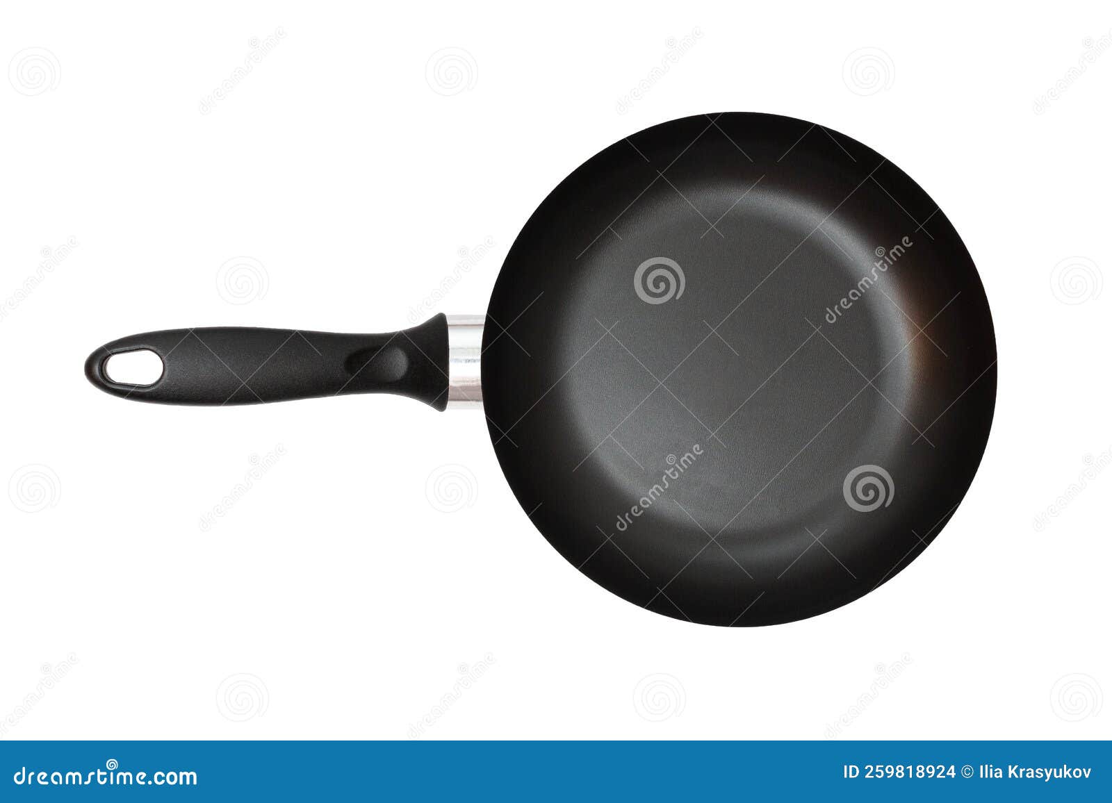 Small Frying Pan Isolated on White Background. Top View. Stock Photo ...