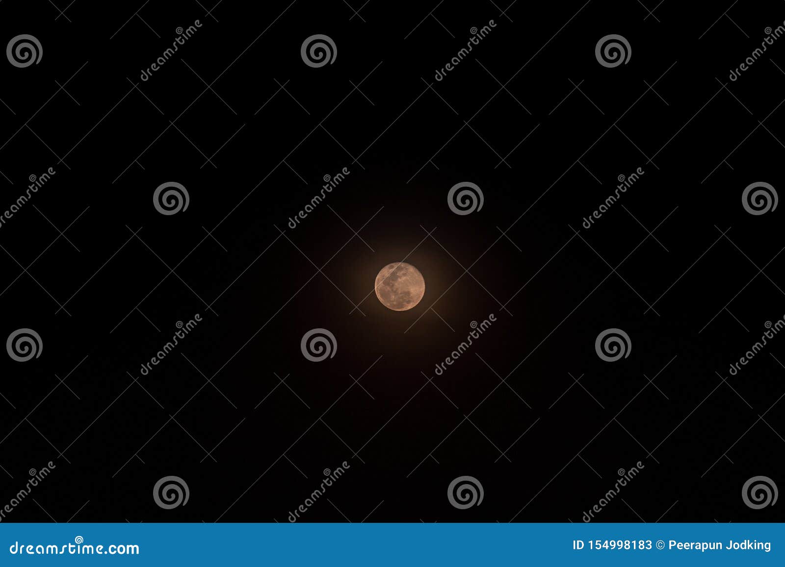 The Small Full Moon Isolated Over Black Background Stock Image - Image ...
