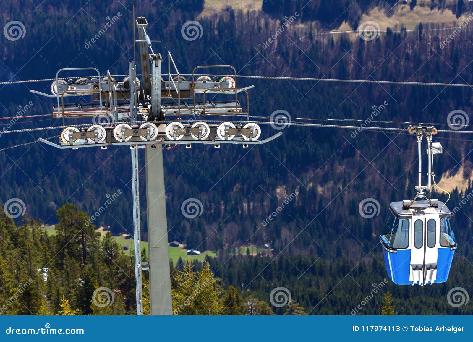 Small Funicular in Front of Mountain Hills Stock Image - Image of ...