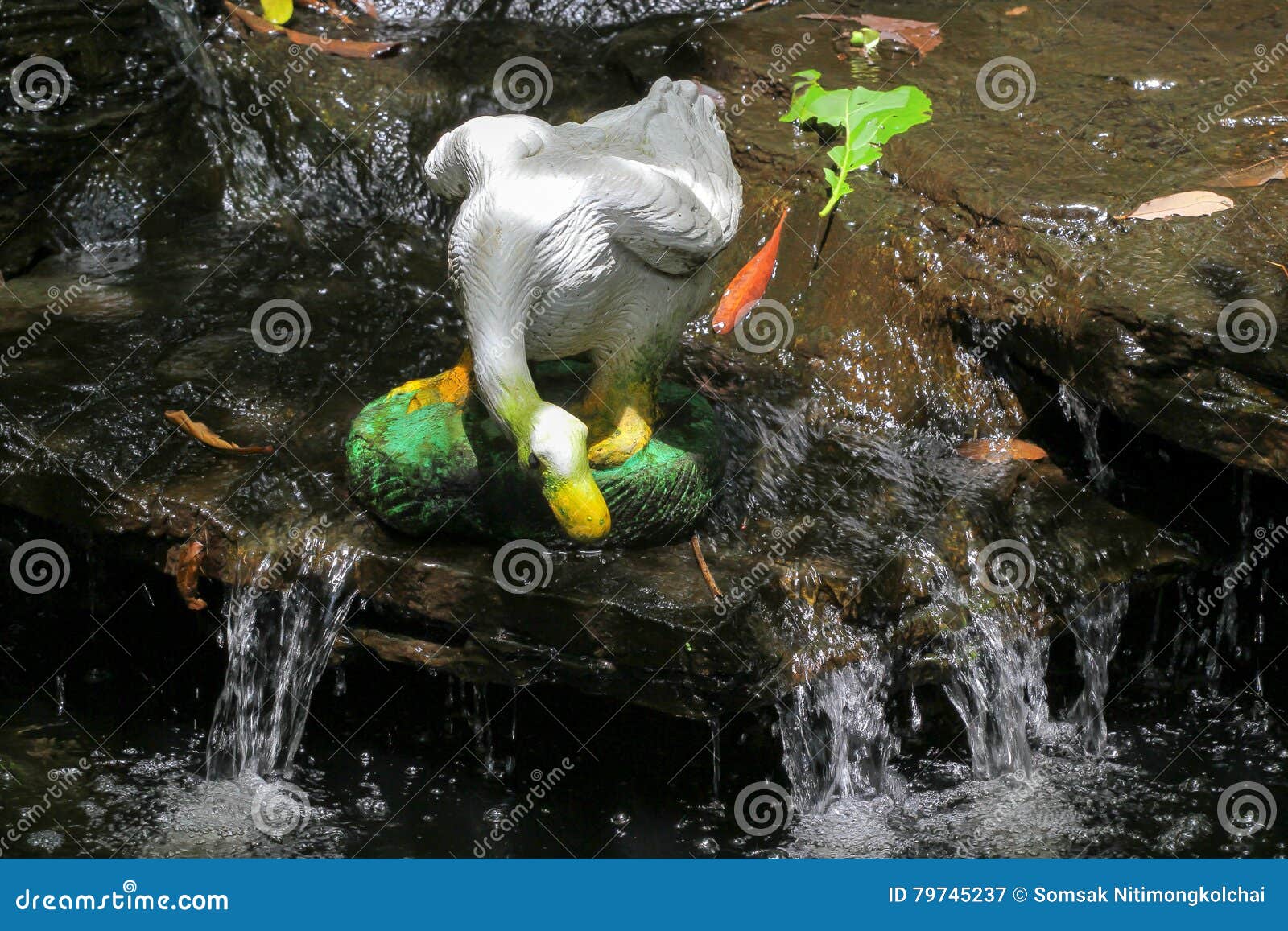 Small Garden with Green Leave and Statue of Animals Stock Image - Image ...