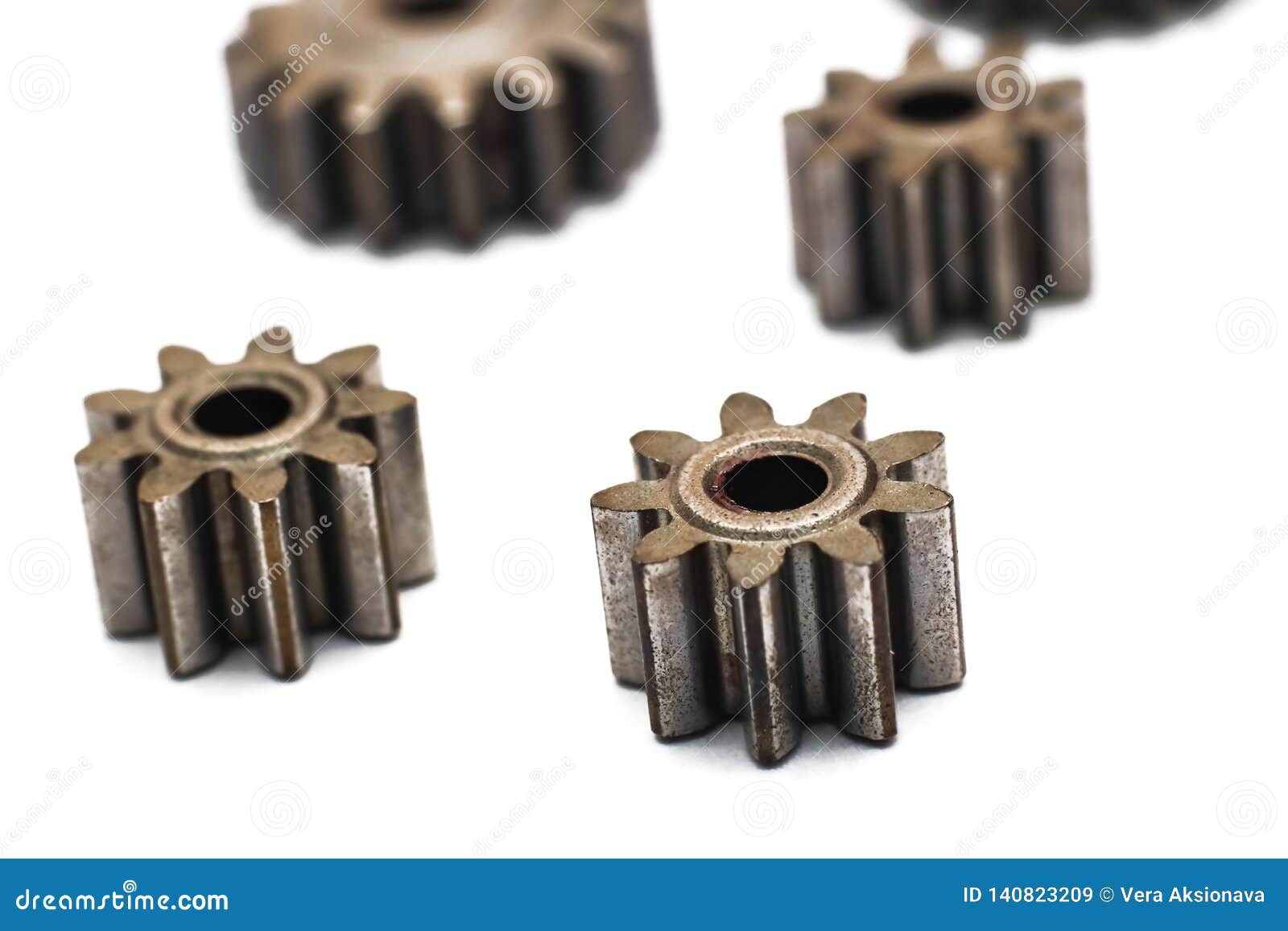 Small Gears Close-up, Isolate on a White Background Stock Image - Image ...