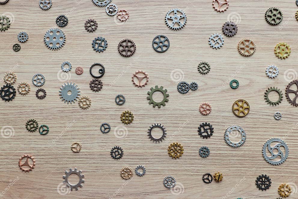 Small Gears and Cogs Representing Brain Functioning on Table Stock ...