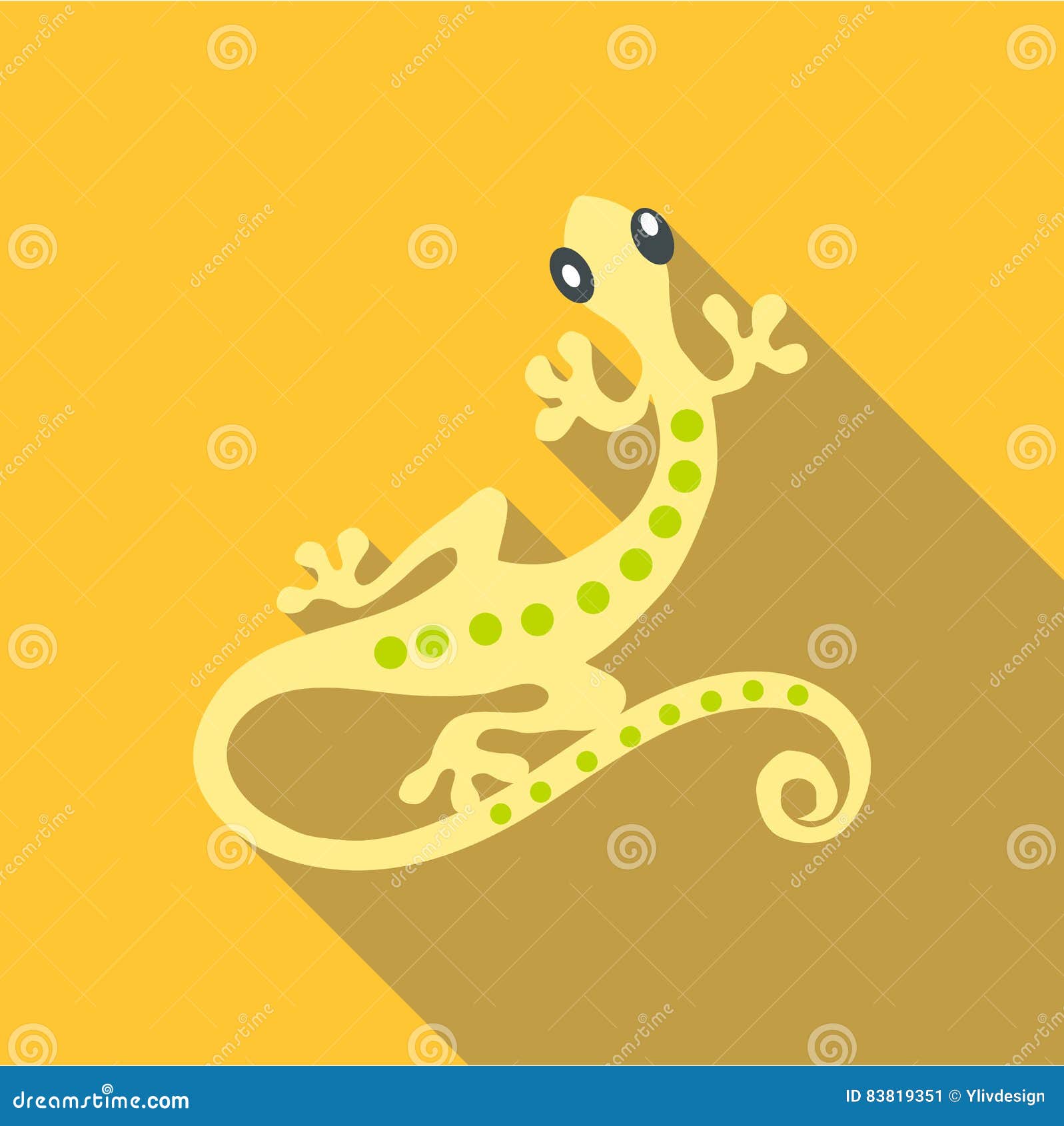 Small Gecko Icon, Flat Style Stock Vector - Illustration of green ...