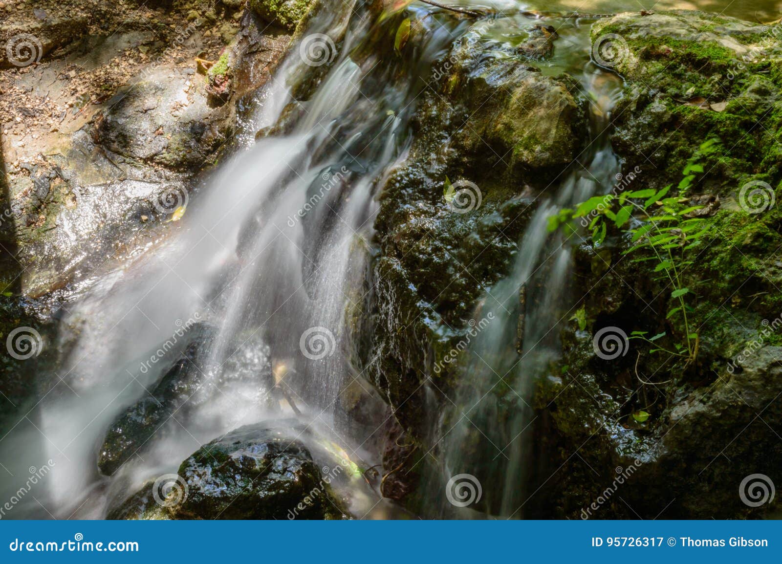 Small Gentle Cascading Waterfall Stock Image - Image of water ...