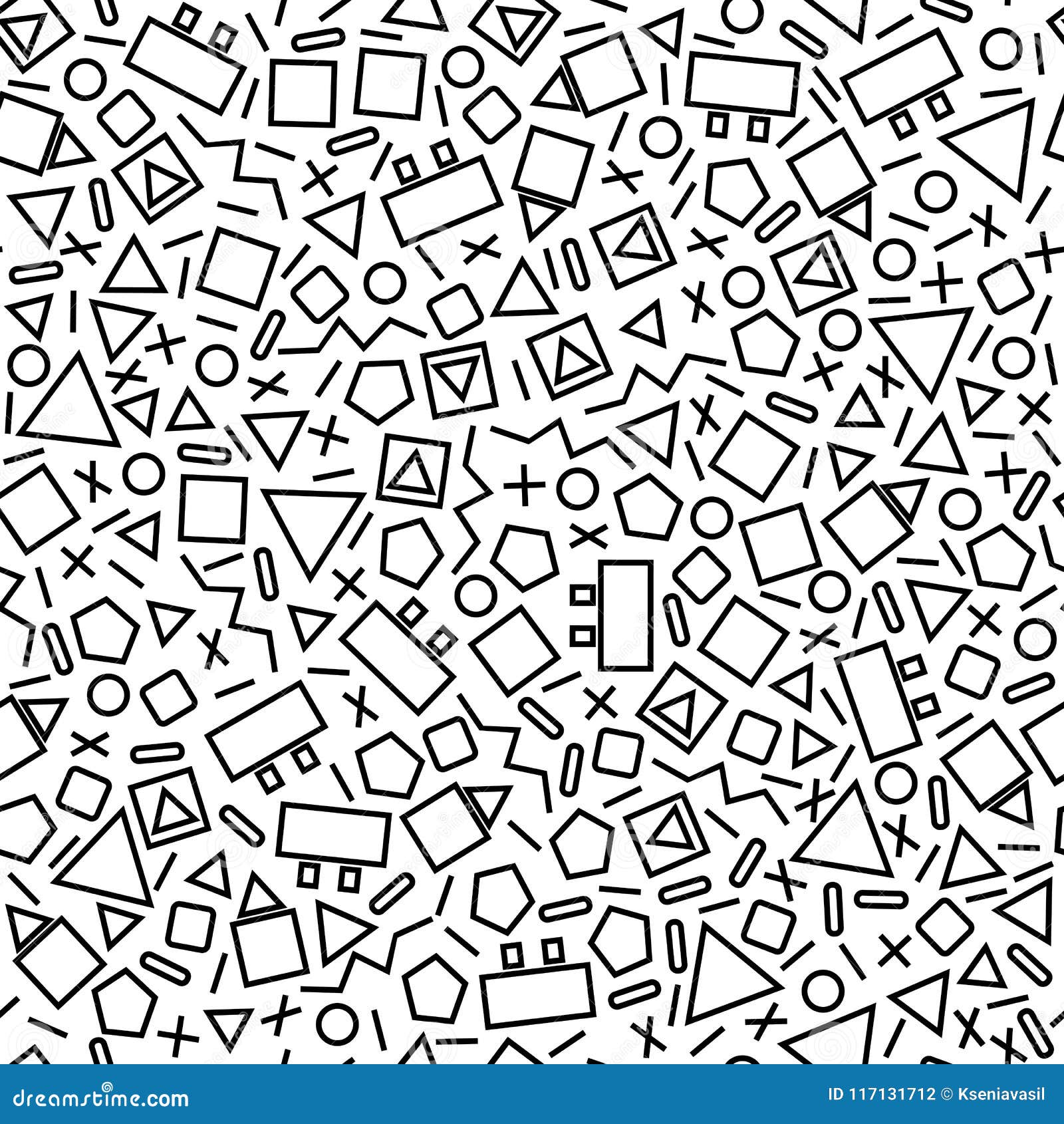 Small geometric shapes stock vector. Illustration of doodle - 117131712