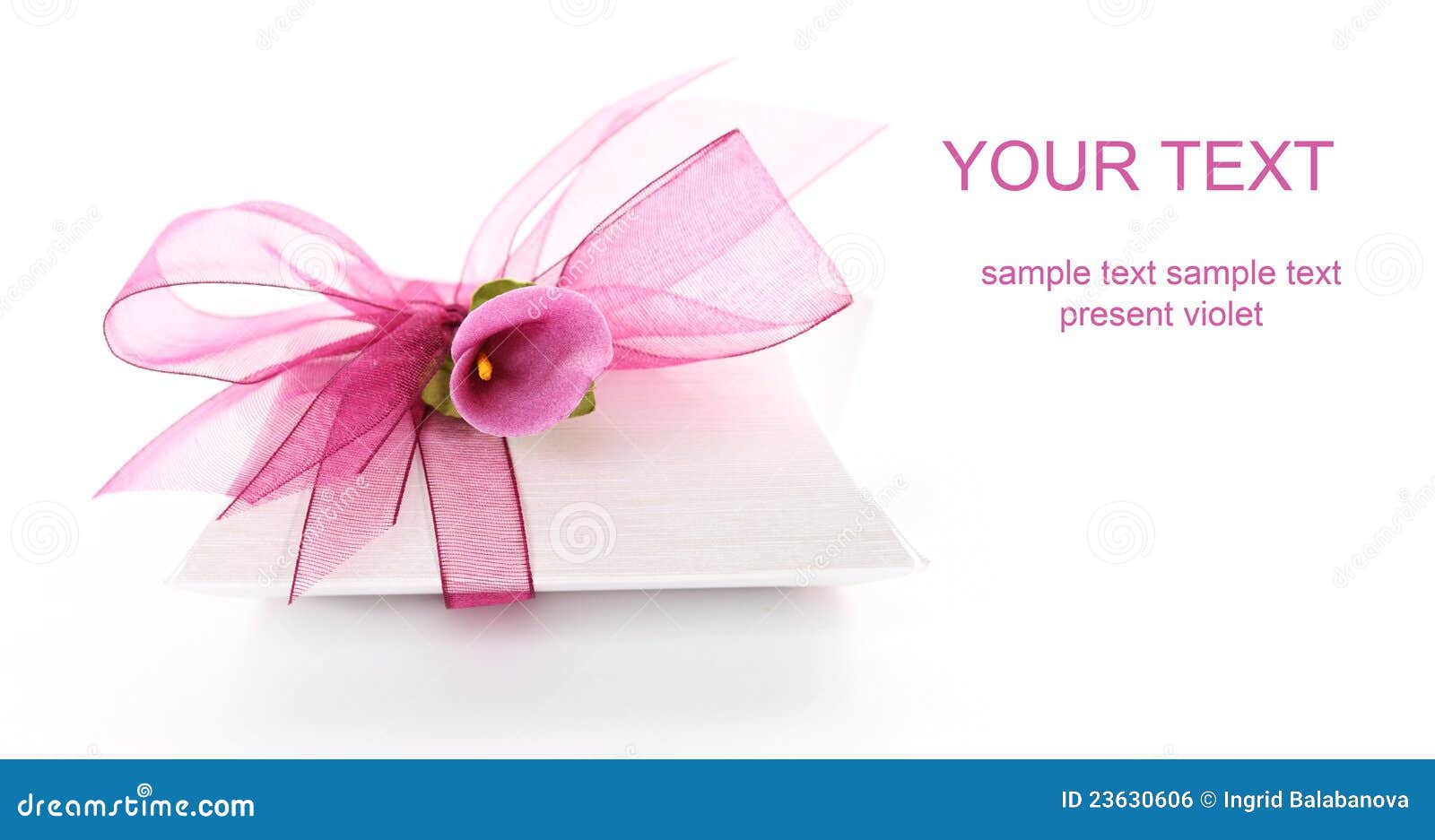 Small Gift Box Decorated with Ribbon Stock Photo - Image of paper ...