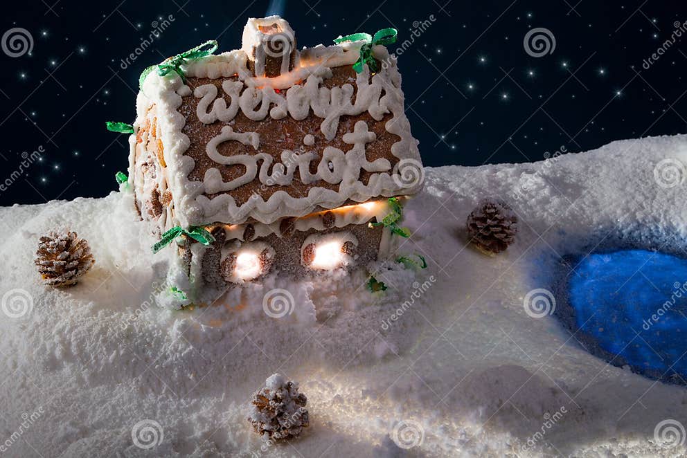 Small Gingerbread Cottage in at the Lake Stock Image - Image of ...