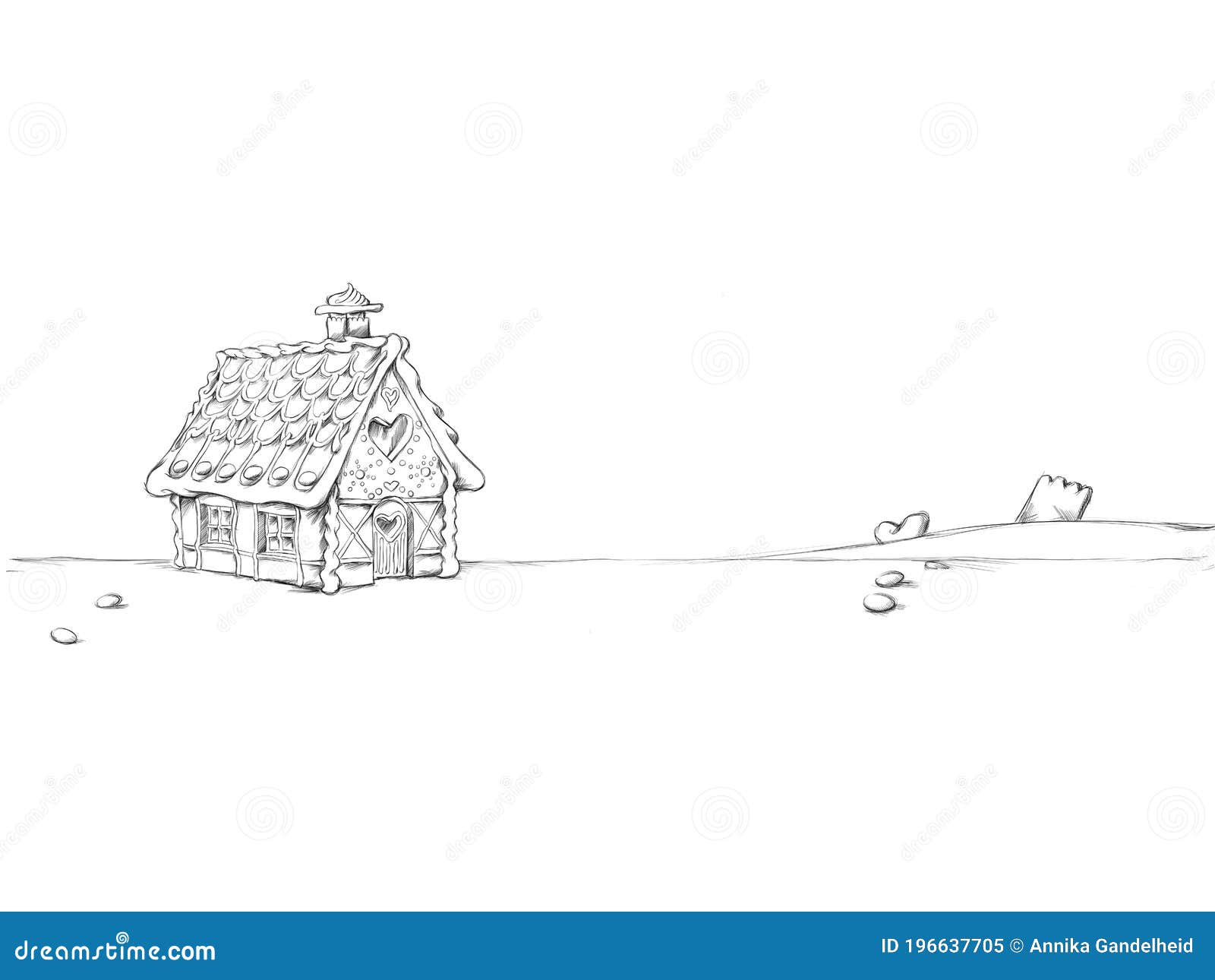Small Gingerbread House with Open Space Stock Illustration ...