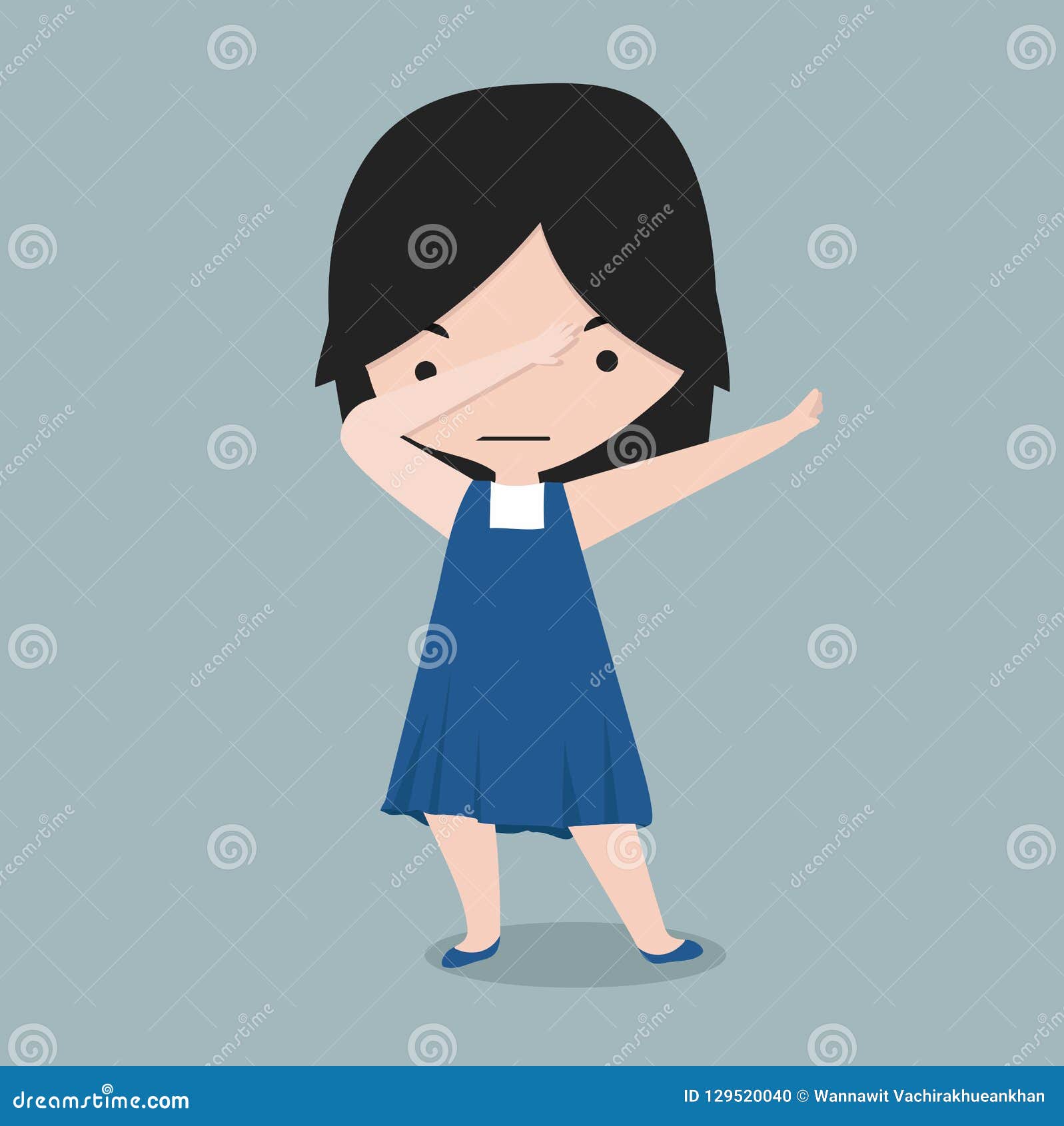 Small Girl Dabbing Movement Stock Vector - Illustration of lifestyle ...