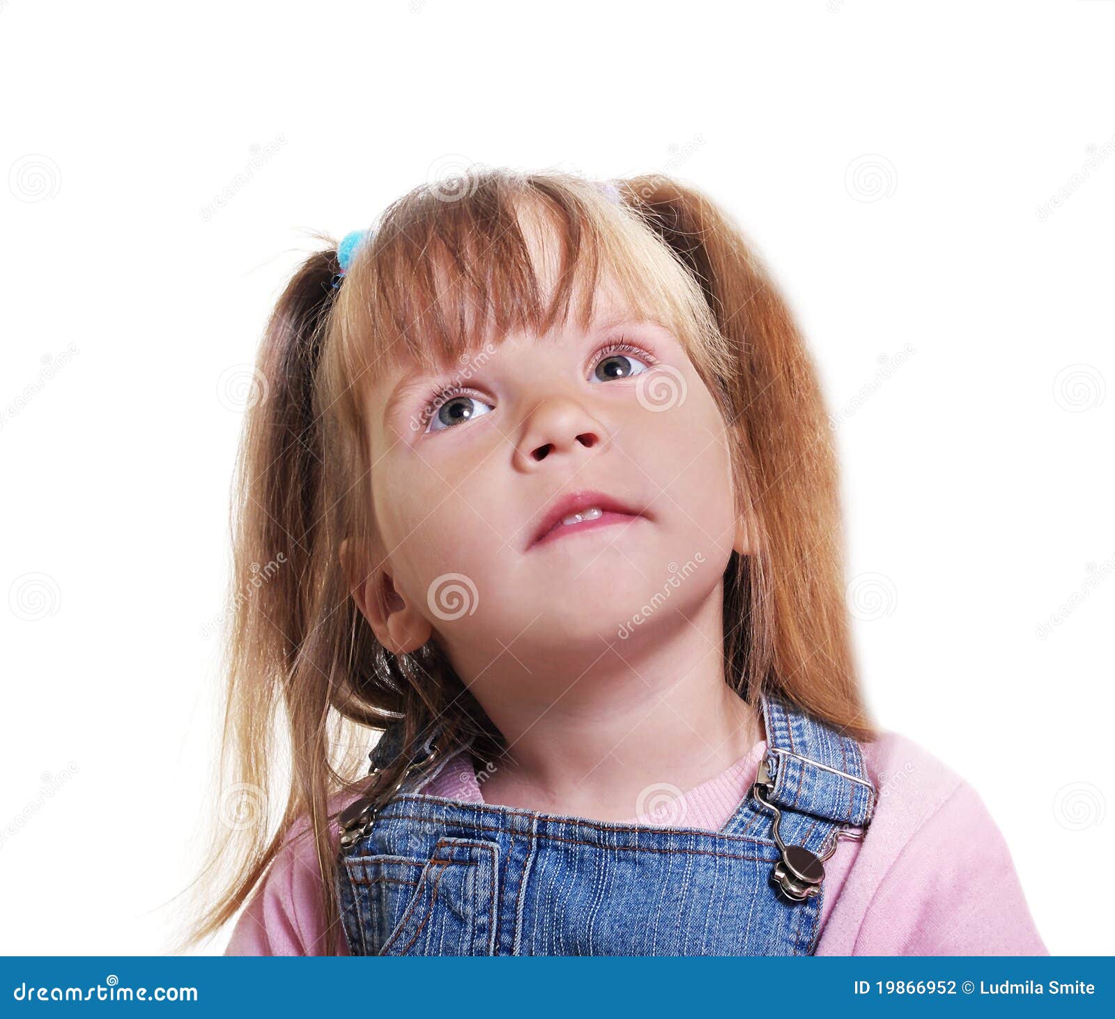 Small girl is looking up. stock photo. Image of cheerful - 19866952