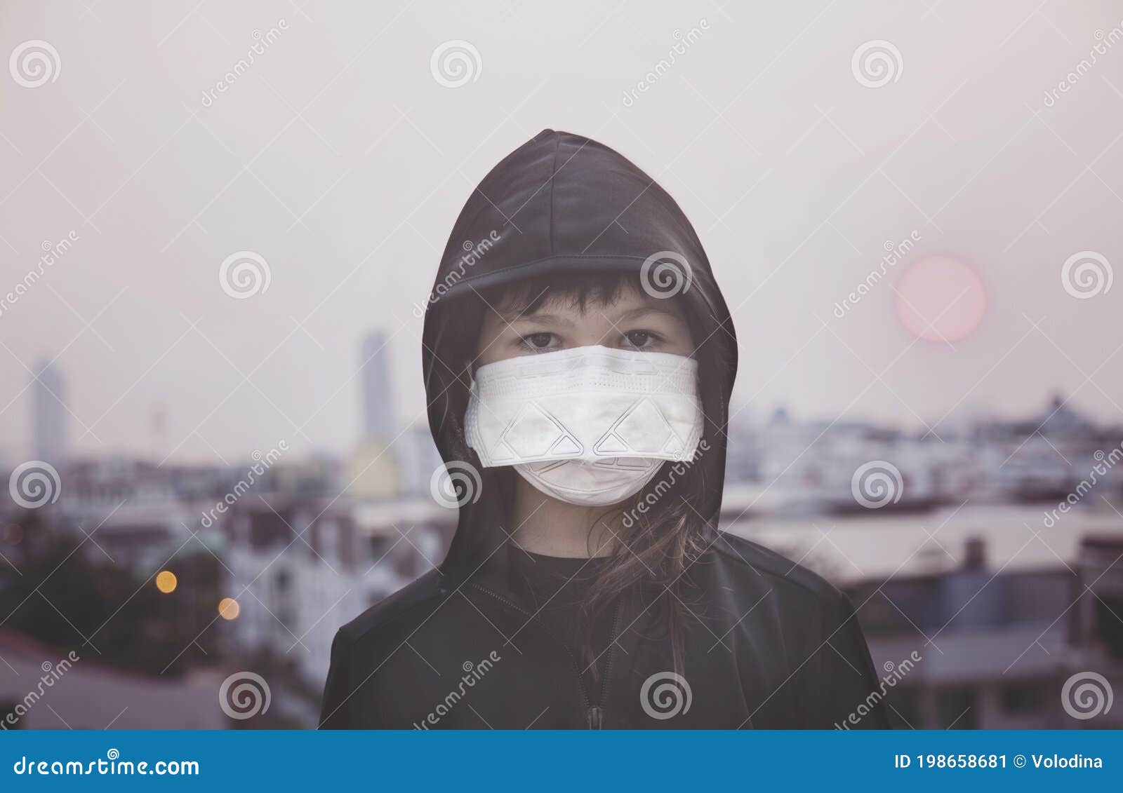 Small girl with mask stock image. Image of care, mask - 198658681