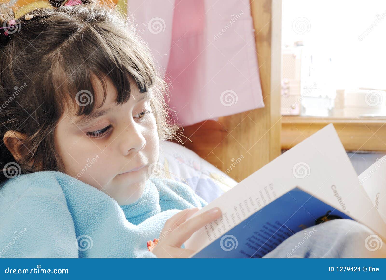 Small Girl reading stock photo. Image of room, safety - 1279424