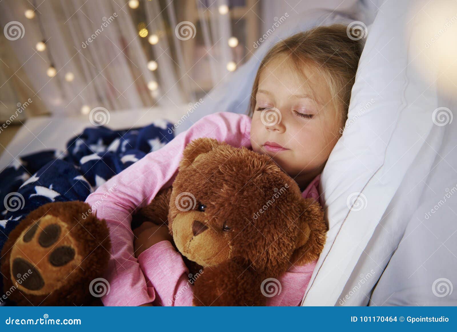 Sleeping Boy With Teddy Bear Toy Stock Photography | CartoonDealer.com ...