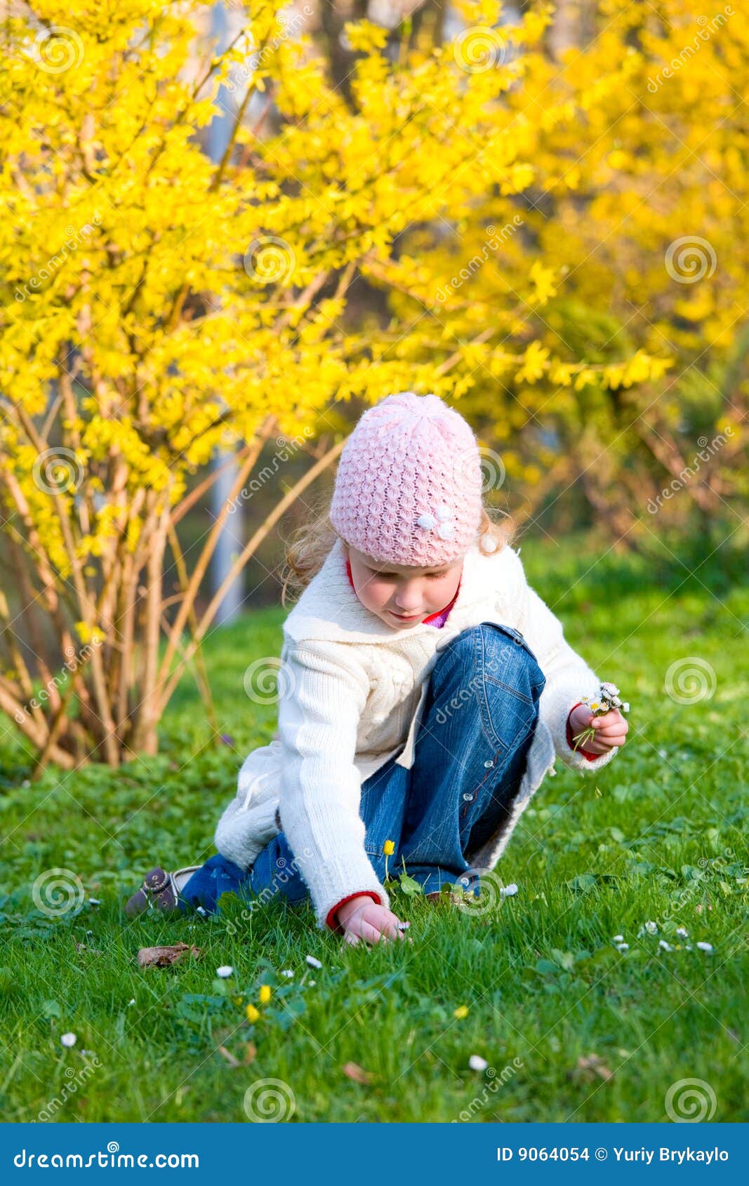 Small girl in spring park stock photo. Image of nature - 9064054