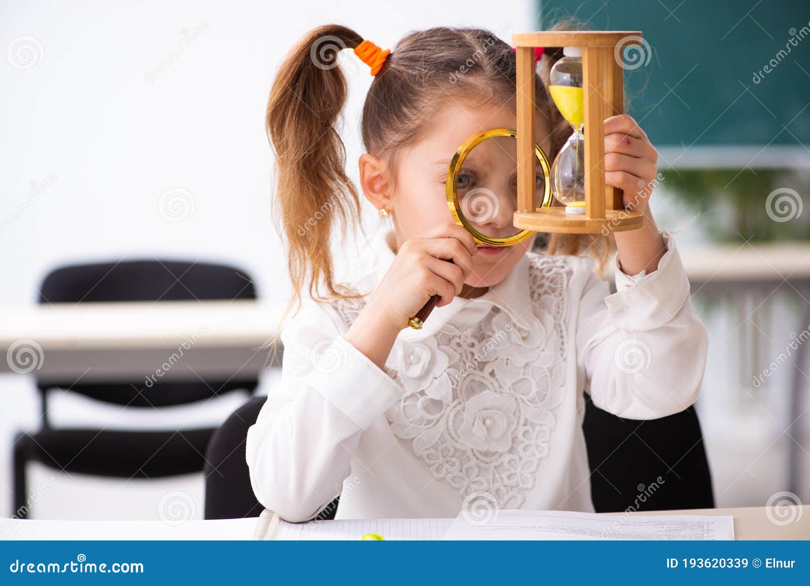 Small Girl in Time Management Concept Stock Image - Image of cute ...