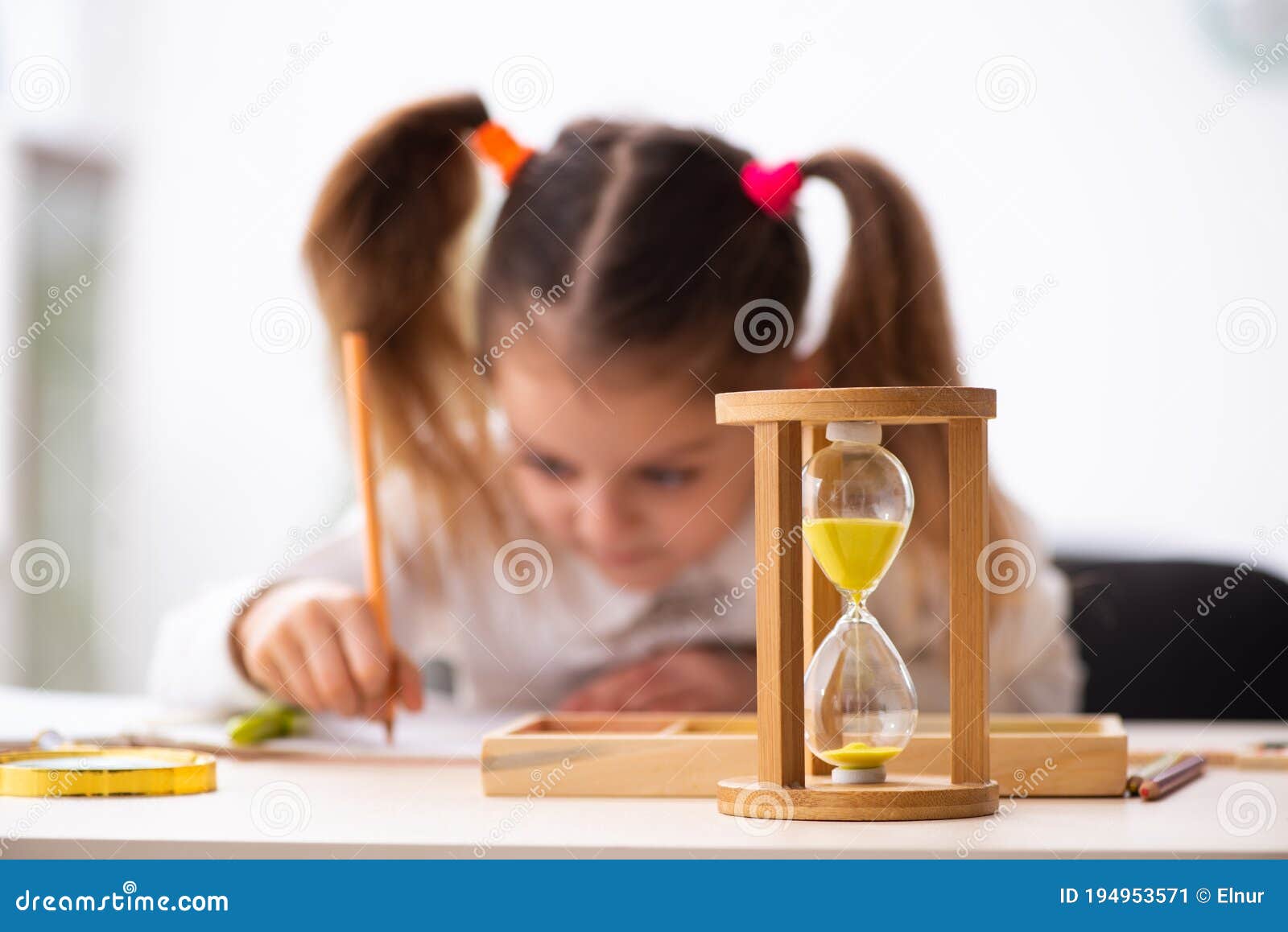 Small Girl in Time Management Concept Stock Image - Image of ...