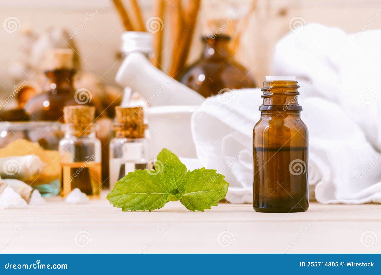 Glass Jars with Body Oils in the Spa Stock Image - Image of treatment ...