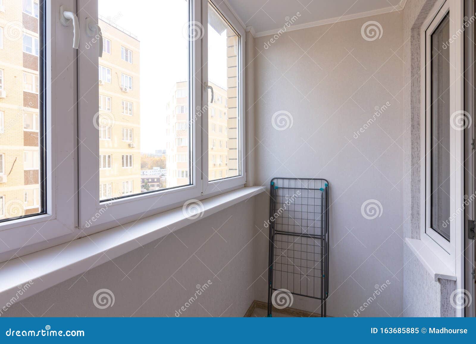 Small Glazed Balcony in the Apartment of a Residential Building Stock ...
