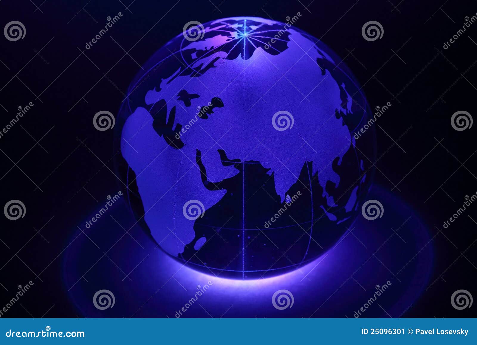 Small Globe is Illuminated by Light from Below Stock Image - Image of ...