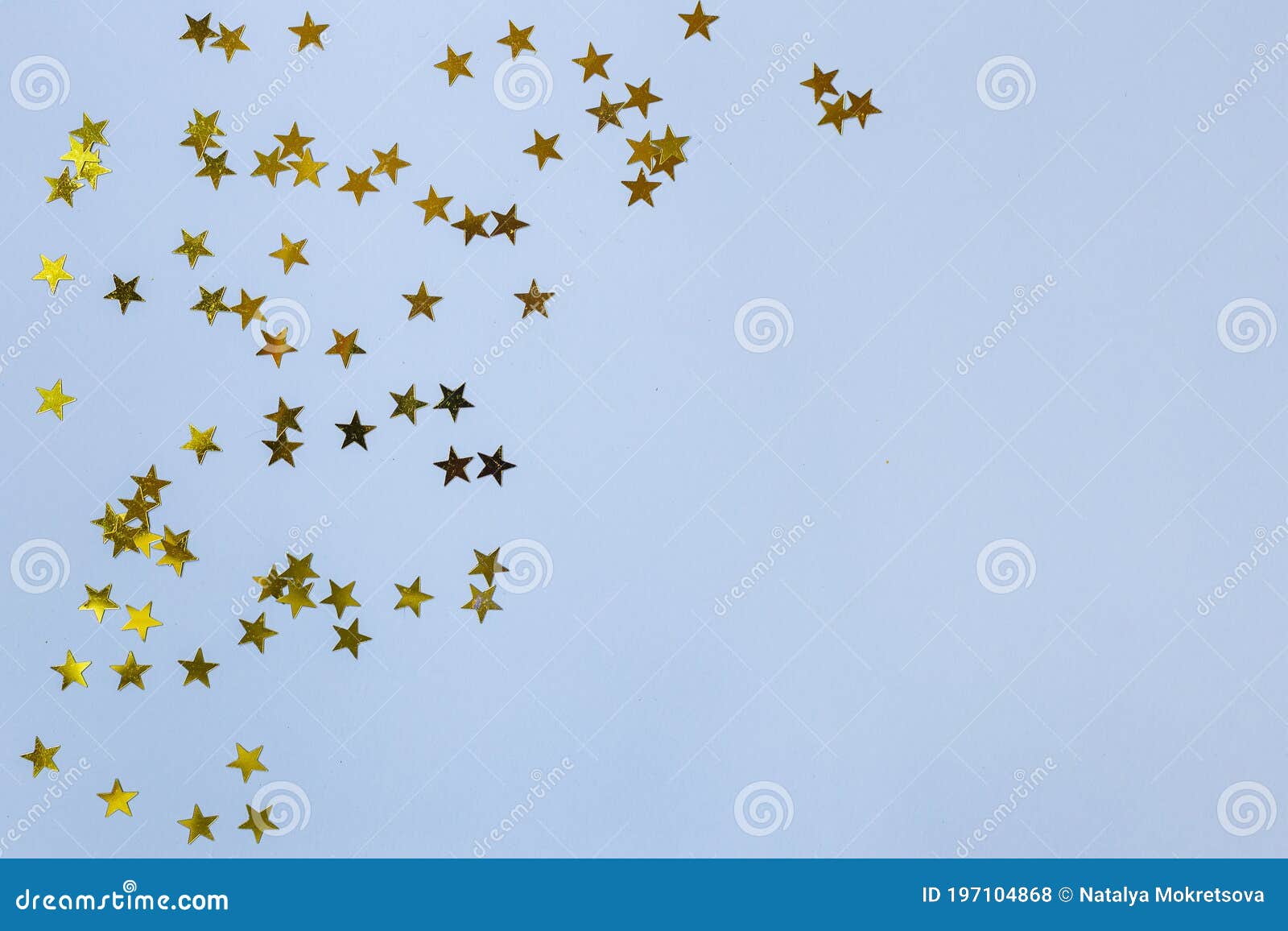 Small Gold Stars on a Blue Background. Copy Spase. Stock Photo - Image ...