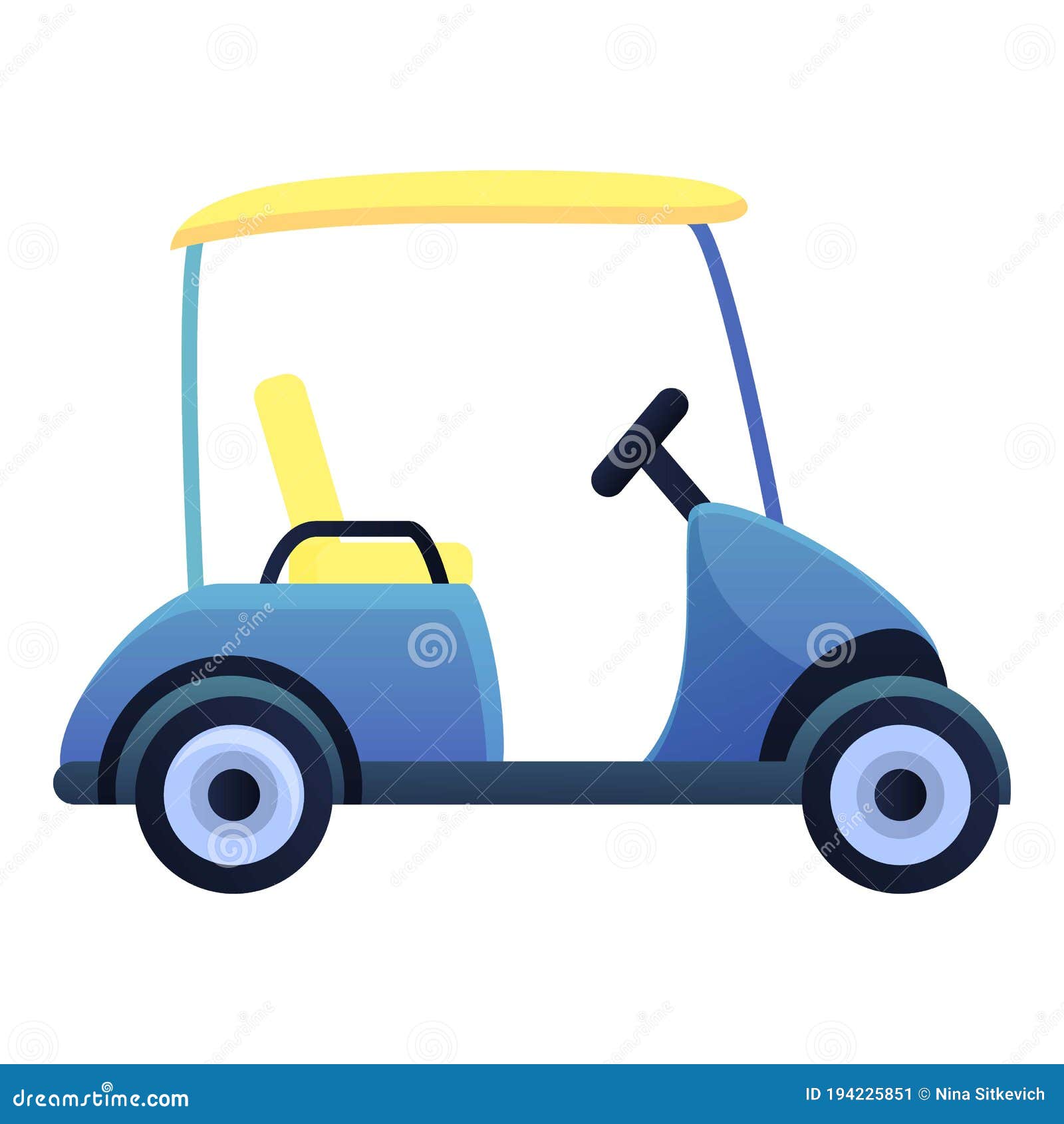 Ecological Golf Cart Icon Color Outline Vector | CartoonDealer.com ...
