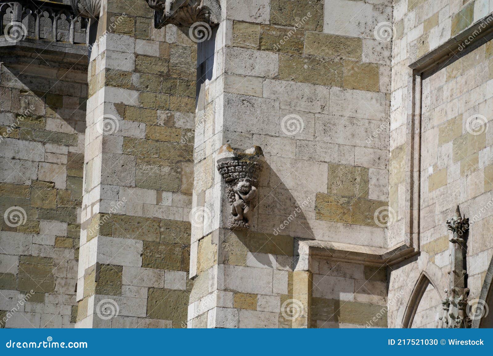 Small Gothic Sculpture on a Medieval Building in Sunshine Stock Photo ...
