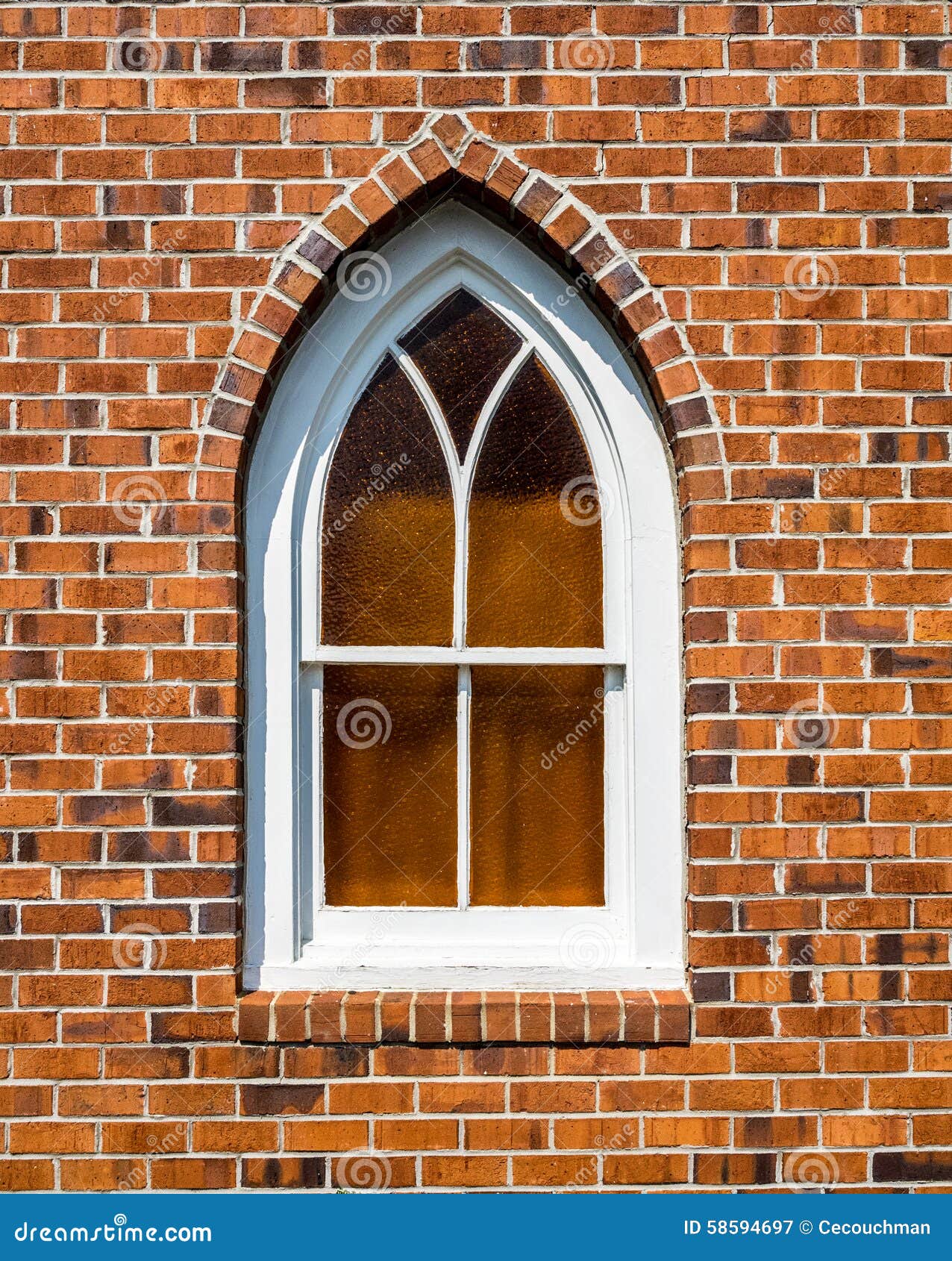 Small Gothic Window in Red Brick Wall Stock Image - Image of detail ...
